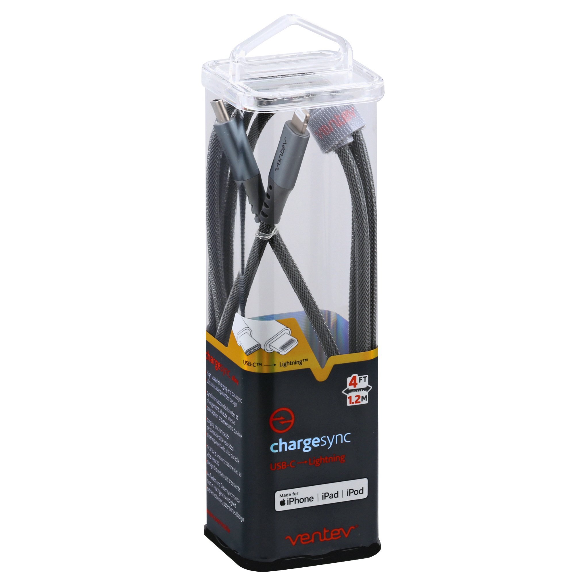 Ventev Gray USB-C Lightning Chargesync Cable - Shop Connection cables at H-E-B