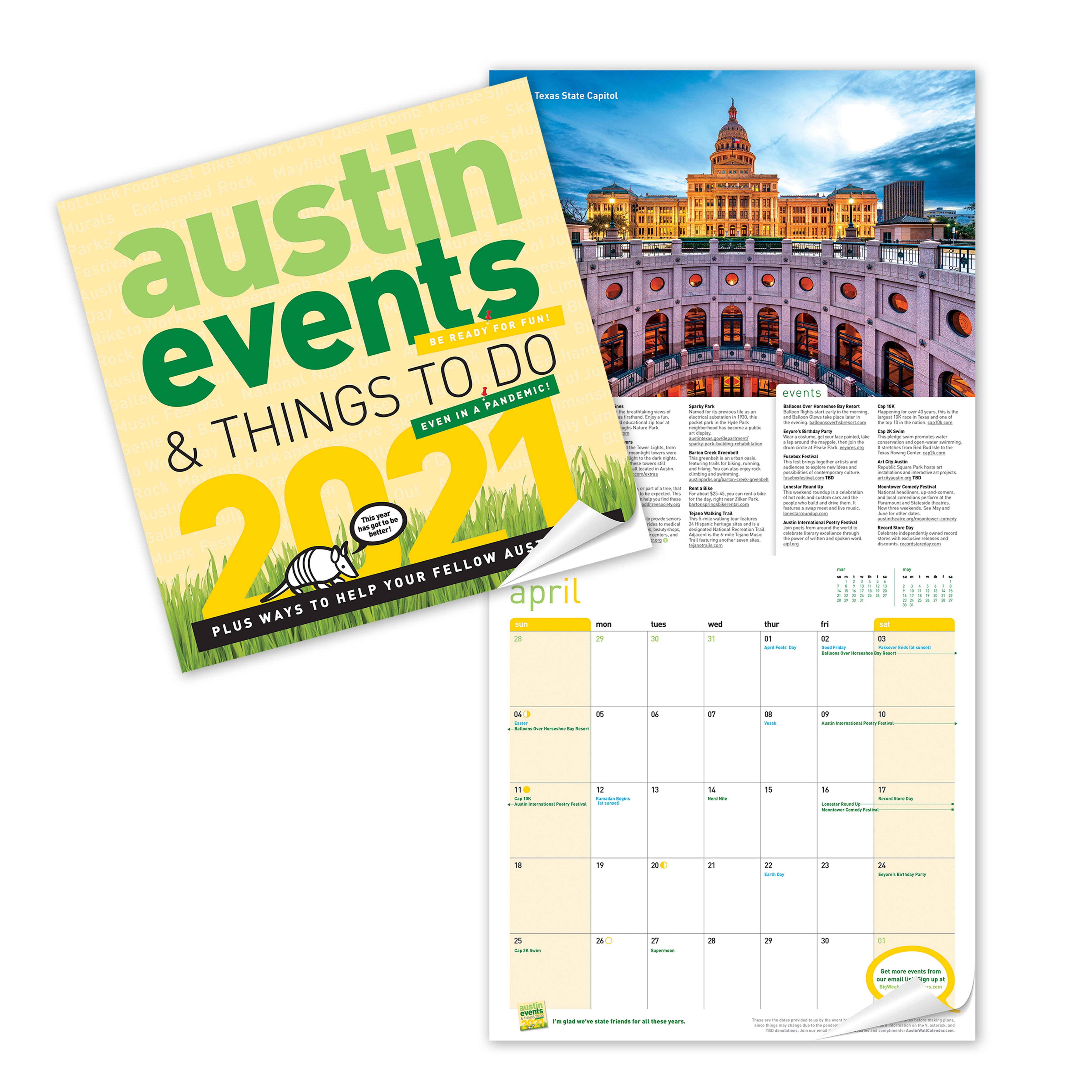 Big Weekend Calendars Austin Events & Things To Do 2021 Calendar - Shop ...