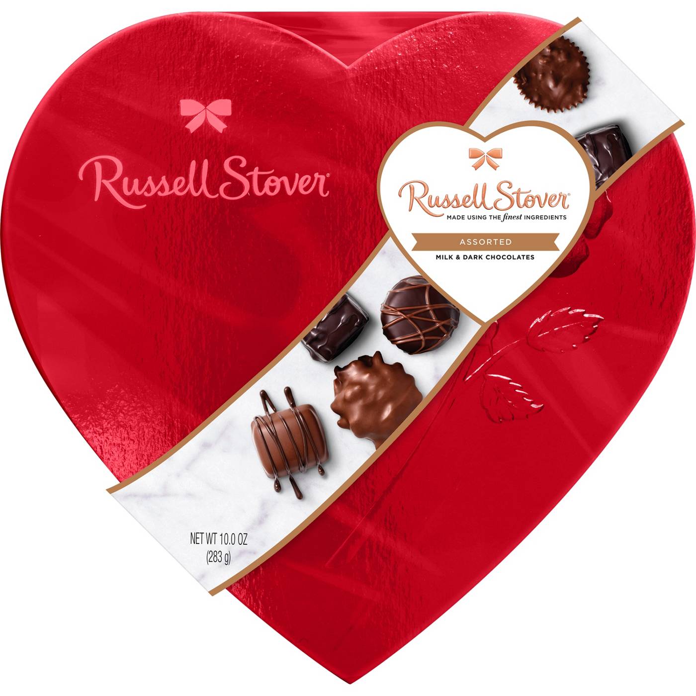Russell Stover Assorted Chocolates Valentine's Red Foil Heart Gift Box ...