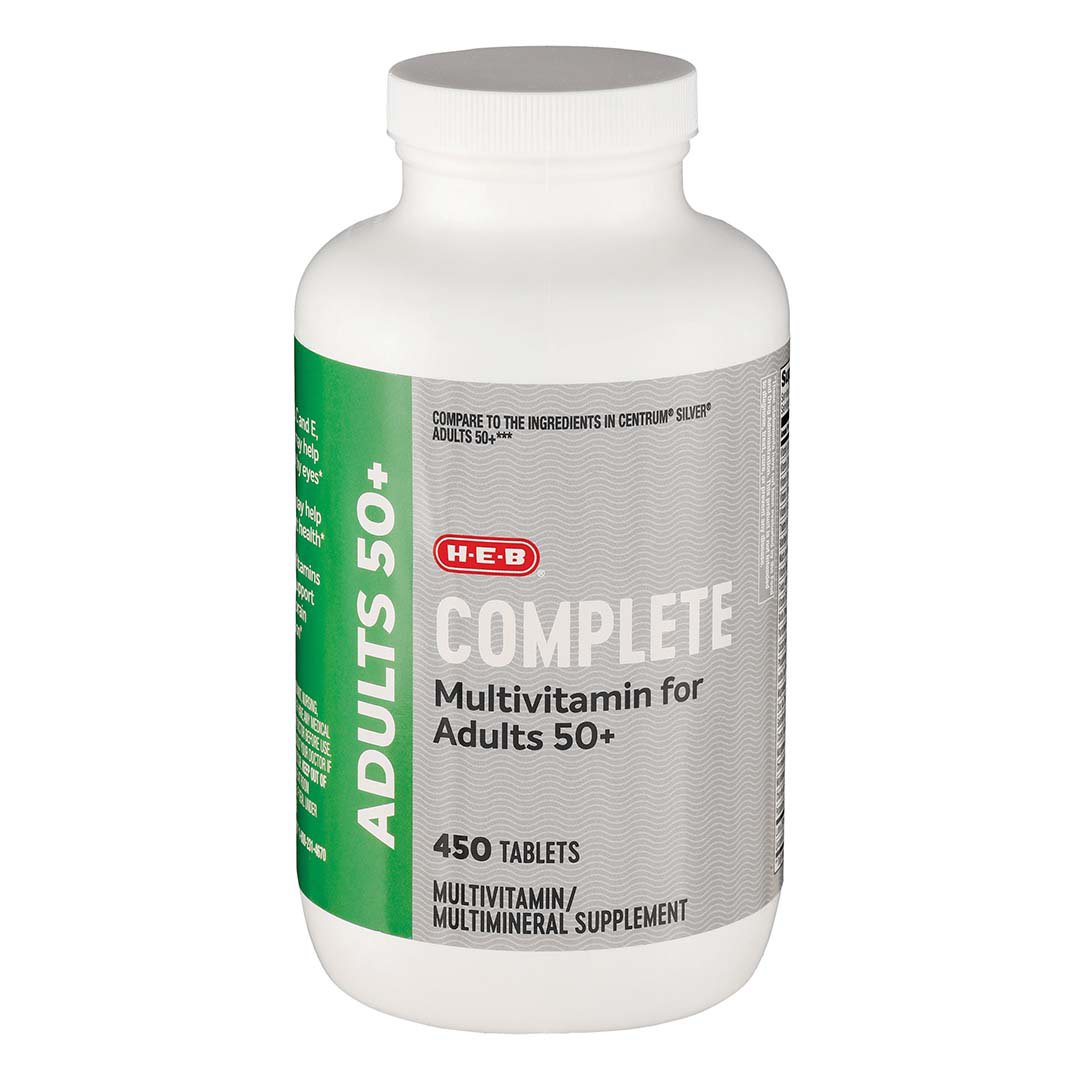 H-E-B Adult 50+ Complete Multivitamin Tablets - Shop Multivitamins at H-E-B