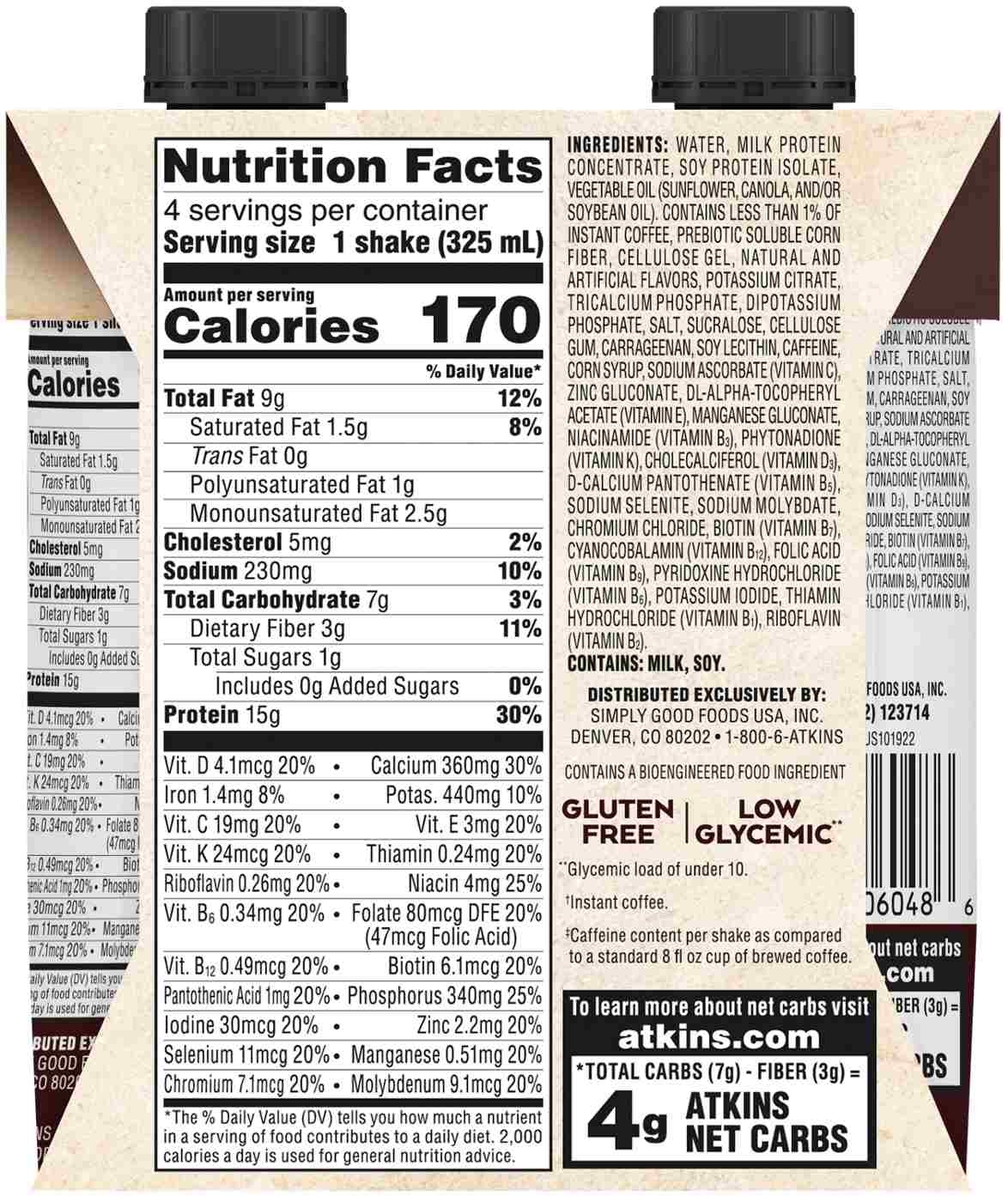 Atkins Iced Coffee Protein Shake - Vanilla Latte, 4 pk - Shop Diet ...