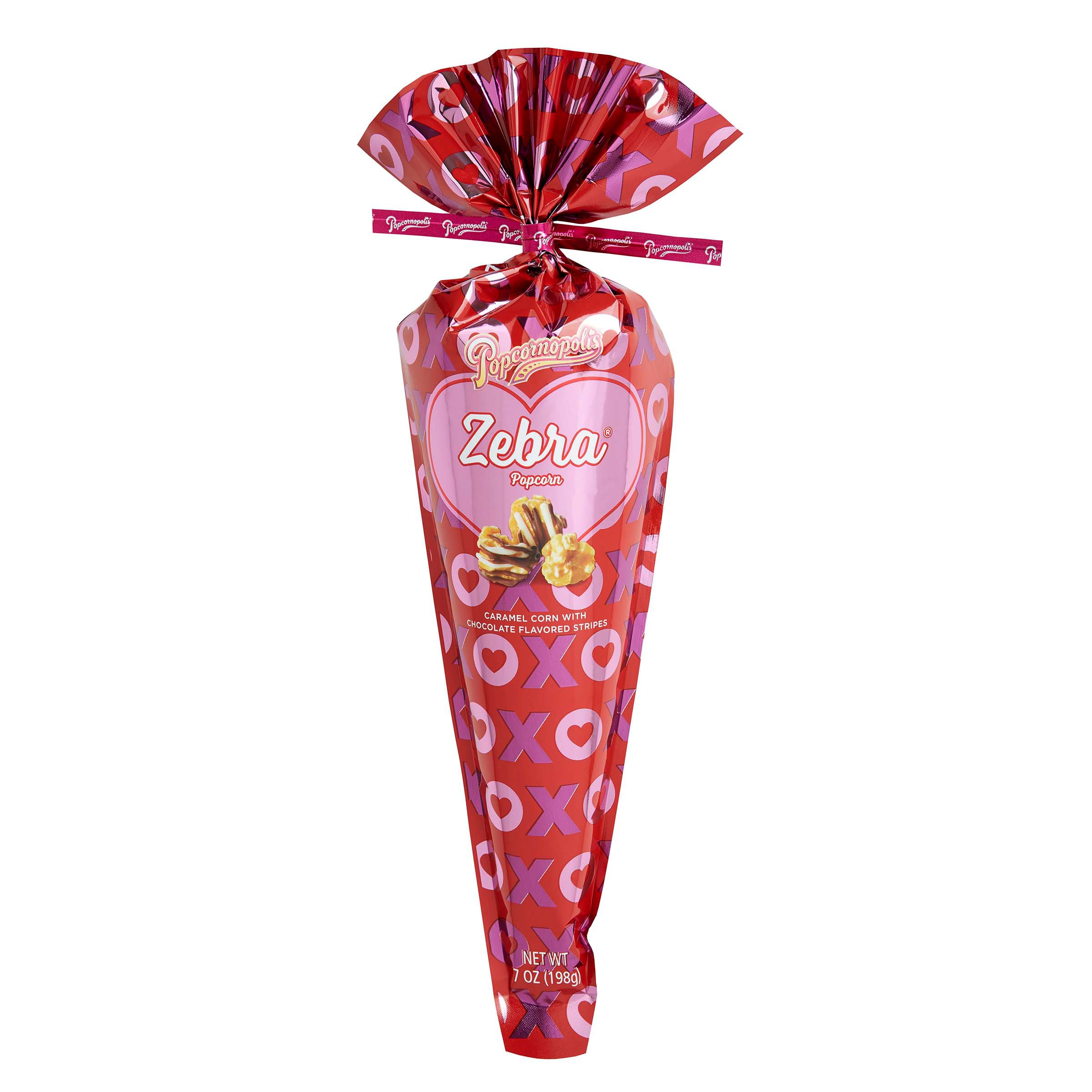 Popcornopolis Zebra Popcorn Valentine Cone - Shop Candy at H-E-B