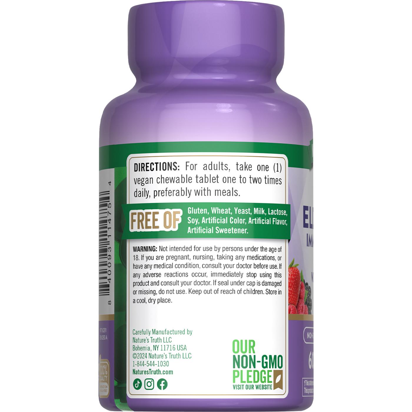 Nature's Truth Sambucus Elderberry Immune Complex Chewable Tablets ...