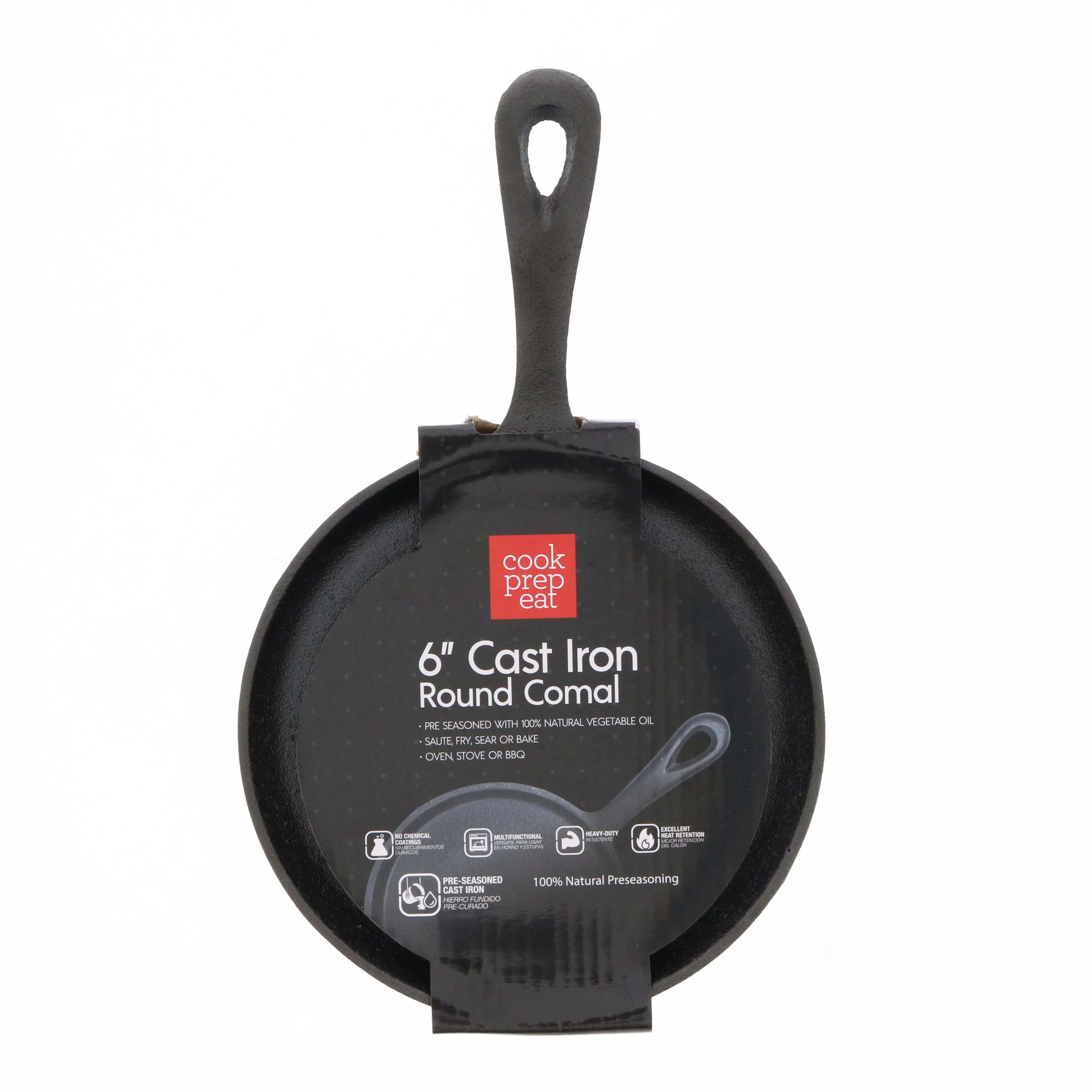 Cook Prep Eat Pre Seasoned Cast Iron Round Comal - Shop Frying pans ...