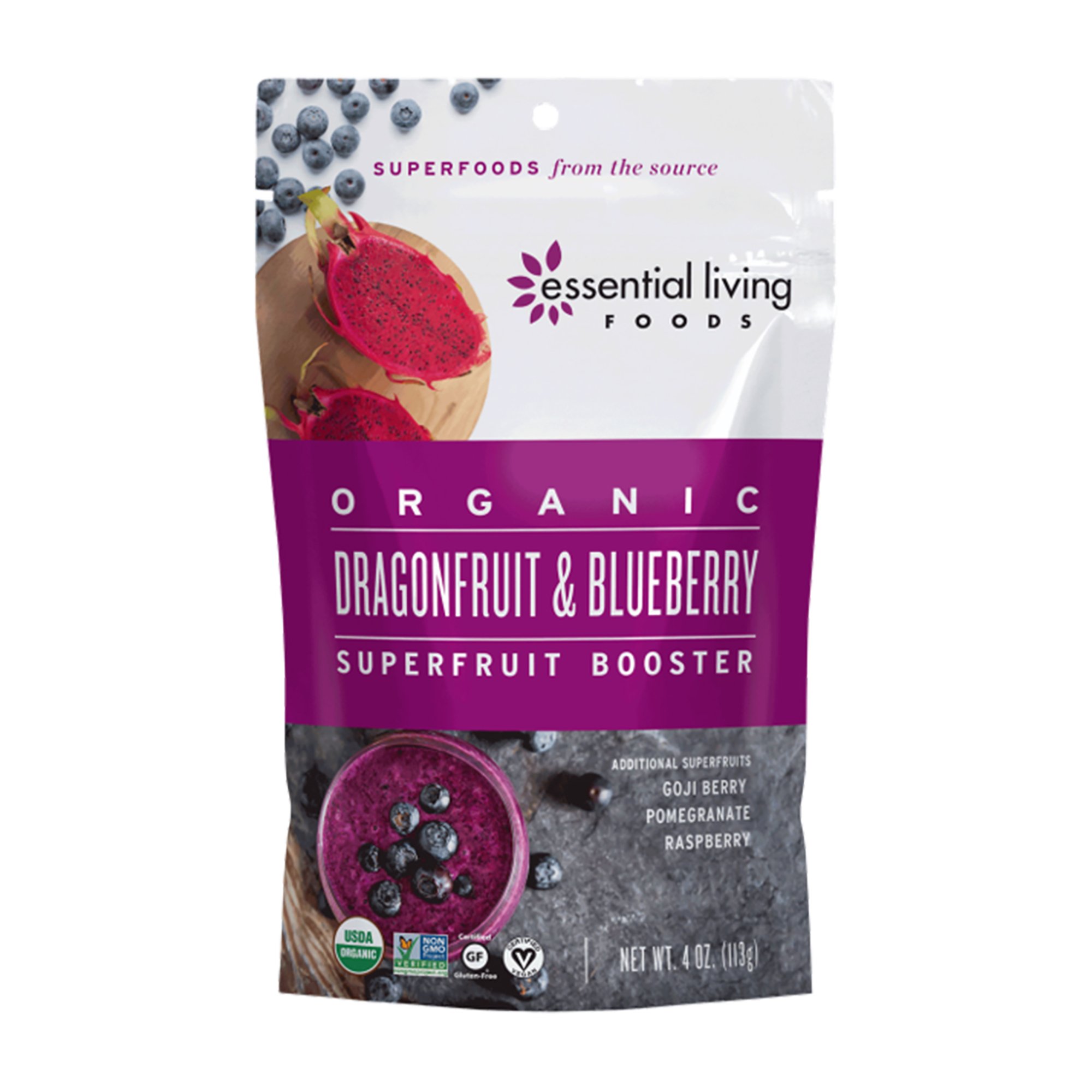 Essential Living Foods Organic Dragonfruit Blueberry Booster - Shop ...
