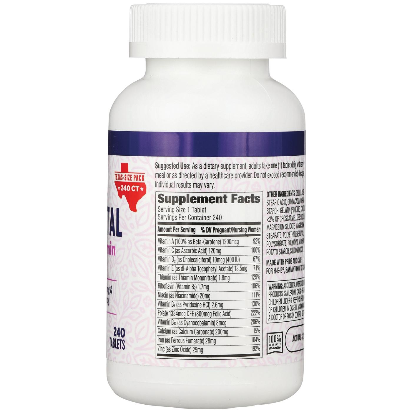 H-E-B Prenatal Multivitamin Tablets - Texas-Size Pack - Shop ...