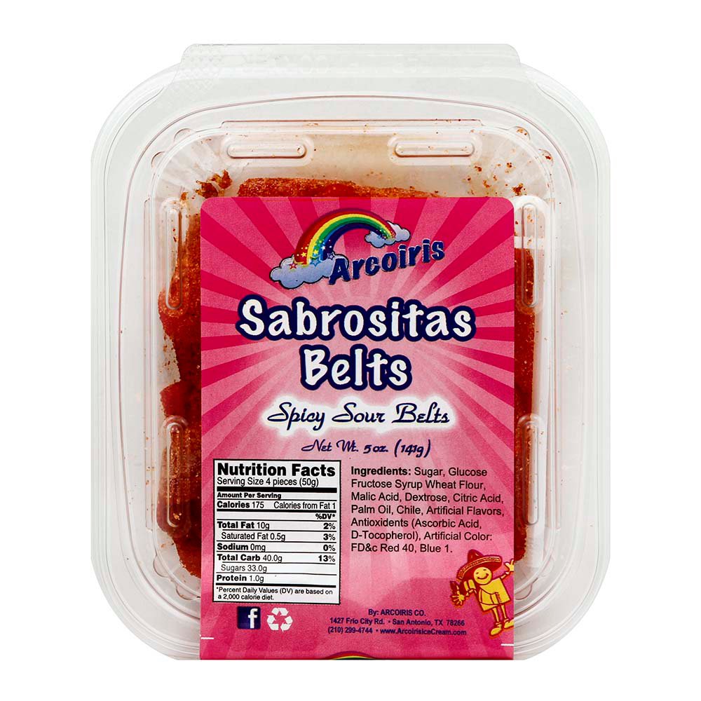 Arcoiris Spicy & Sour Sabrositas Belts Candy - Shop Snacks & Candy at H-E-B