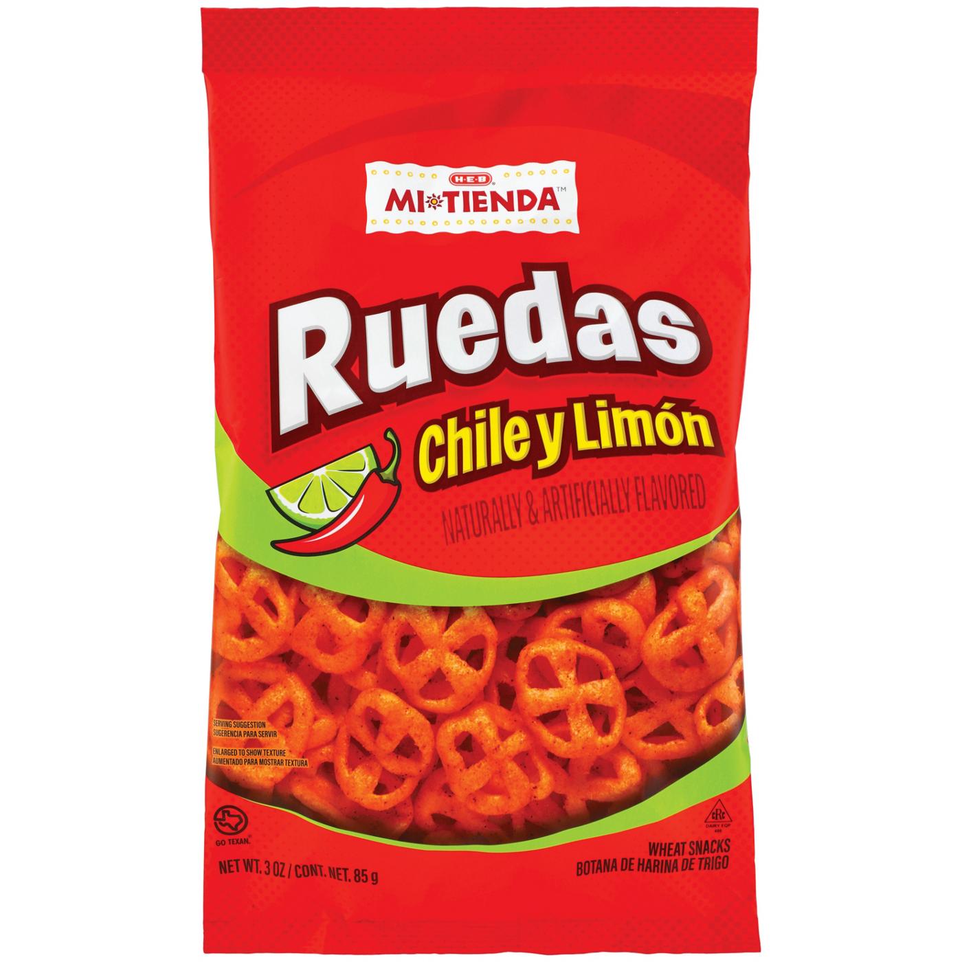 H-E-B Mi Tienda Ruedas Wheat Snacks - Chile y Limón - Shop Chips at H-E-B