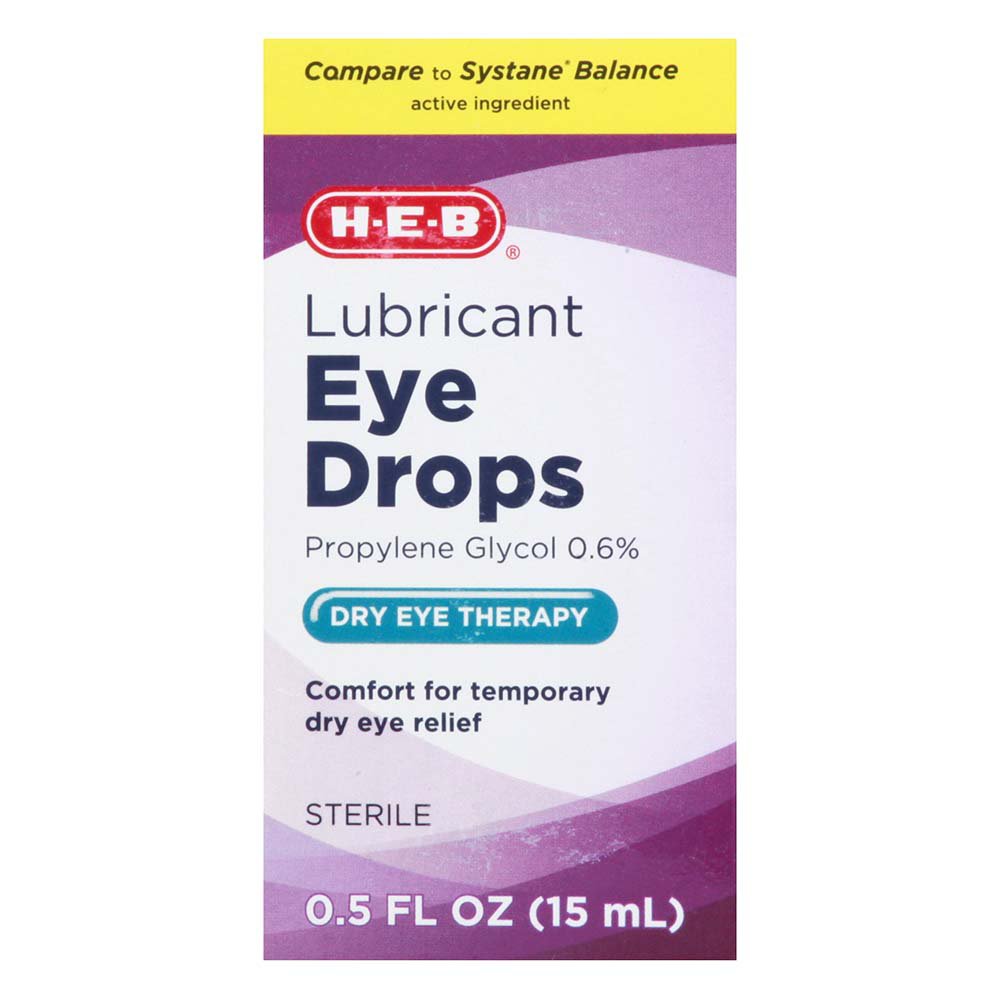 H-E-B Lubricant Dry Eye Therapy Drops - Shop Eye drops & lubricants at ...