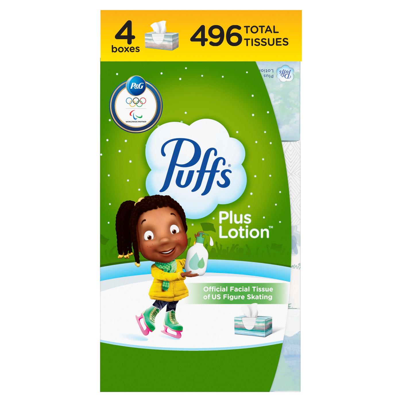 Puffs Plus Lotion Facial Tissues 4 pk - Shop Facial tissue at H-E-B