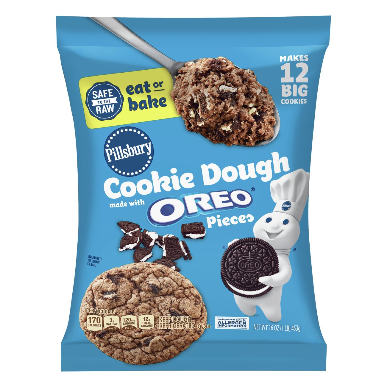 Pillsbury Ready To Bake Cookie Dough Made With Oreo Pieces Shop