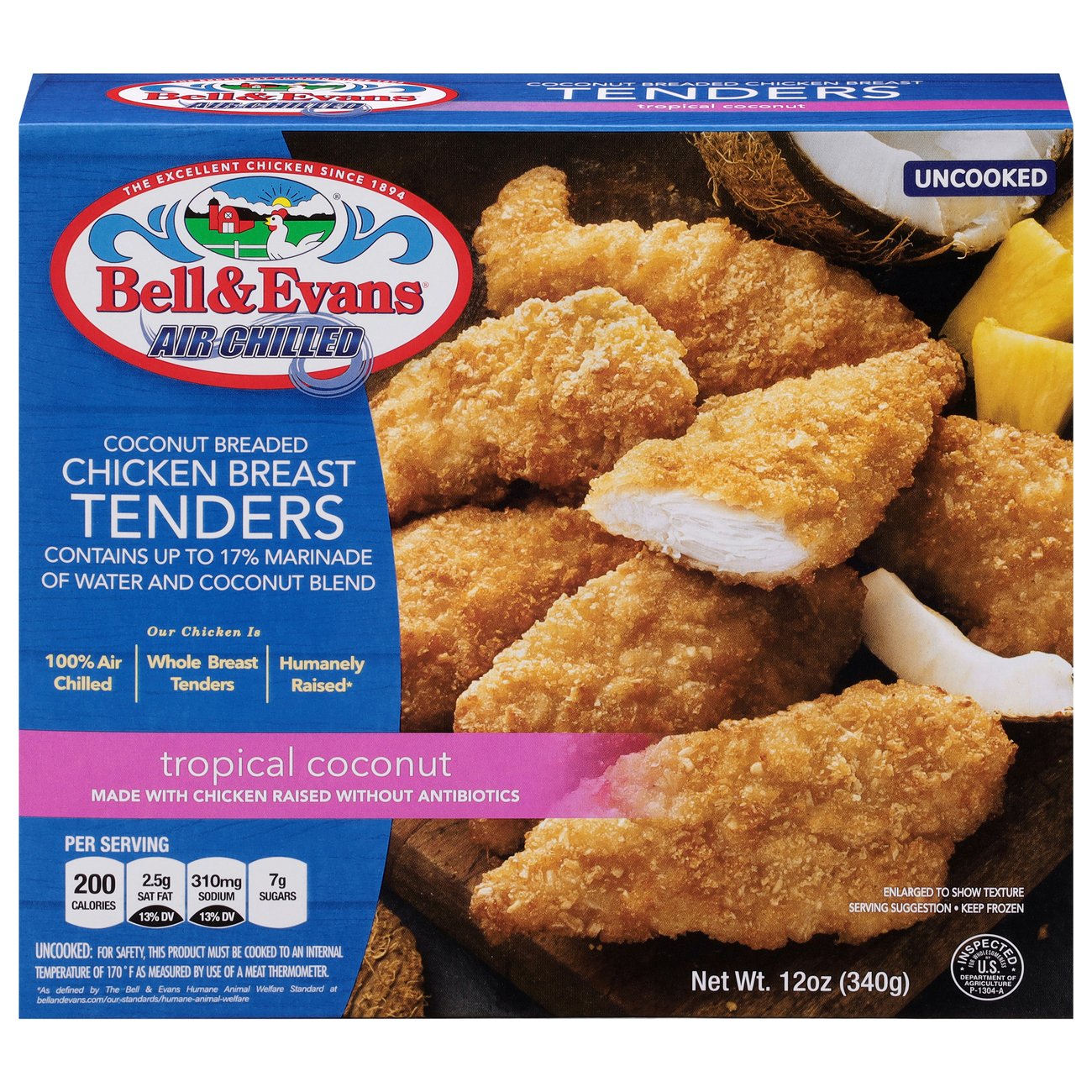 Bell & Evans Frozen Coconut Breaded Chicken Breast Tenders - Shop ...