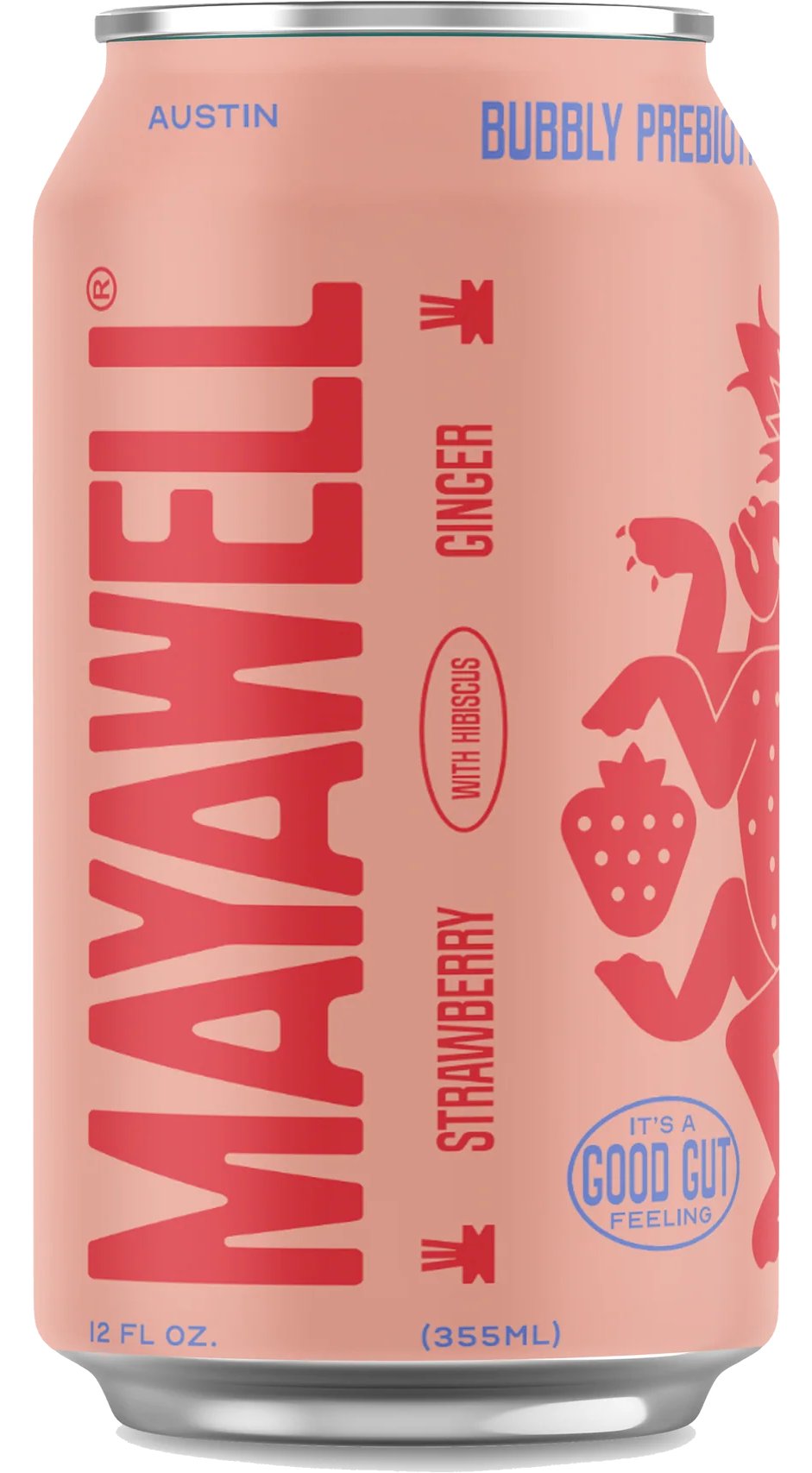 Mayawell Strawberry Ginger with Hibiscus Prebiotic Soda - Shop Soda at ...