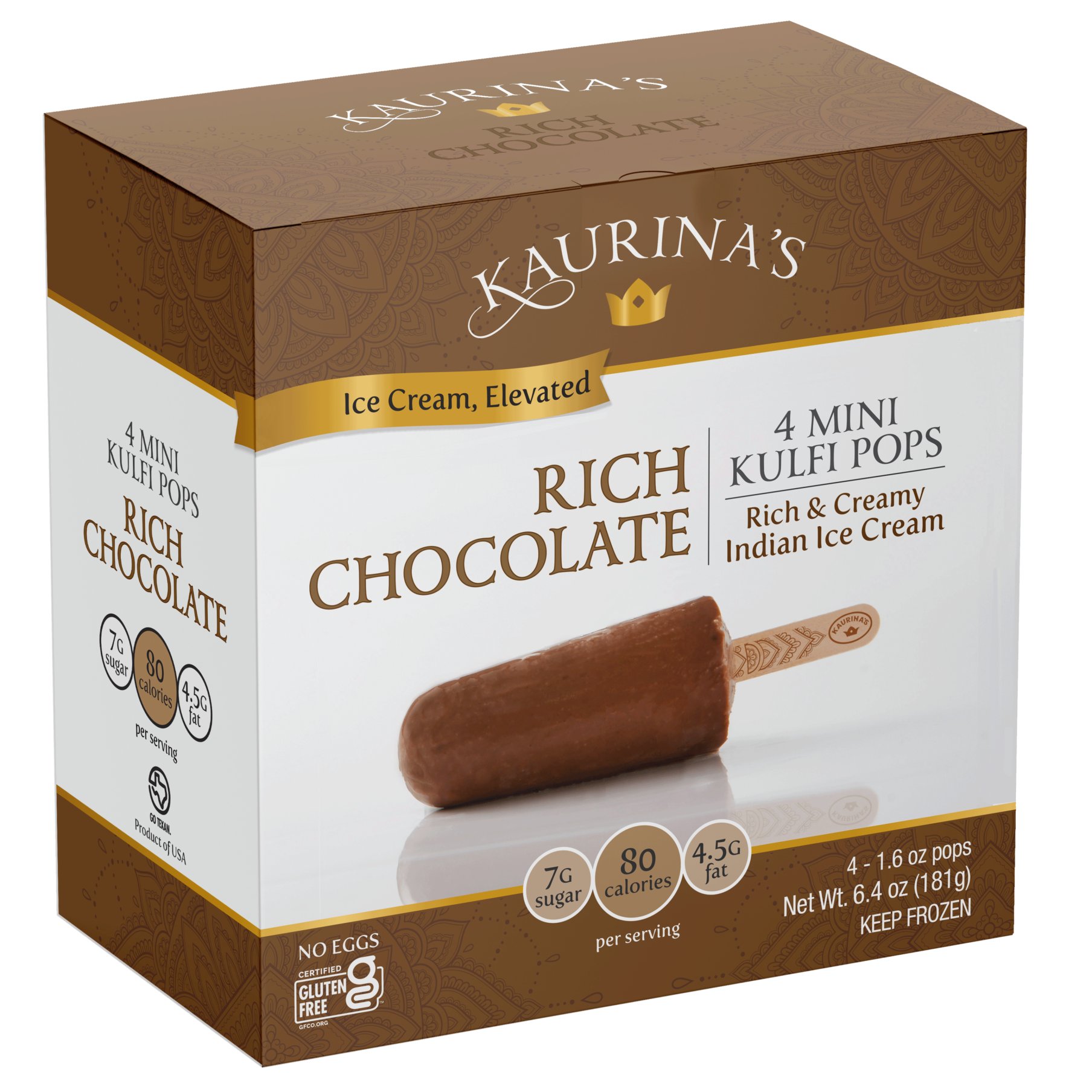 Kaurina's Mini Kulfi Indian Ice Cream Pops - Rich Chocolate - Shop Bars ...