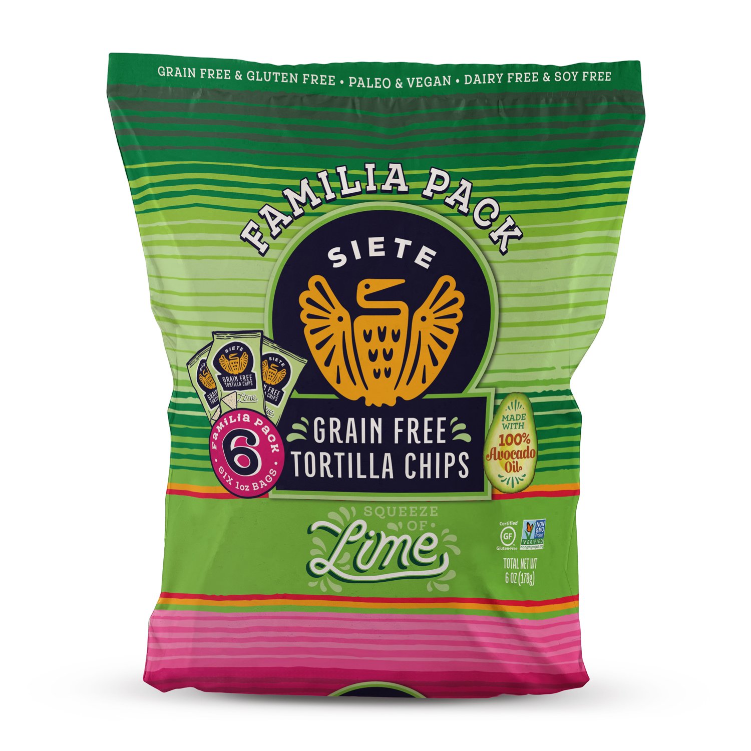Siete Lime Tortilla Chips Familia Pack 1 oz Bags - Shop Chips at H-E-B