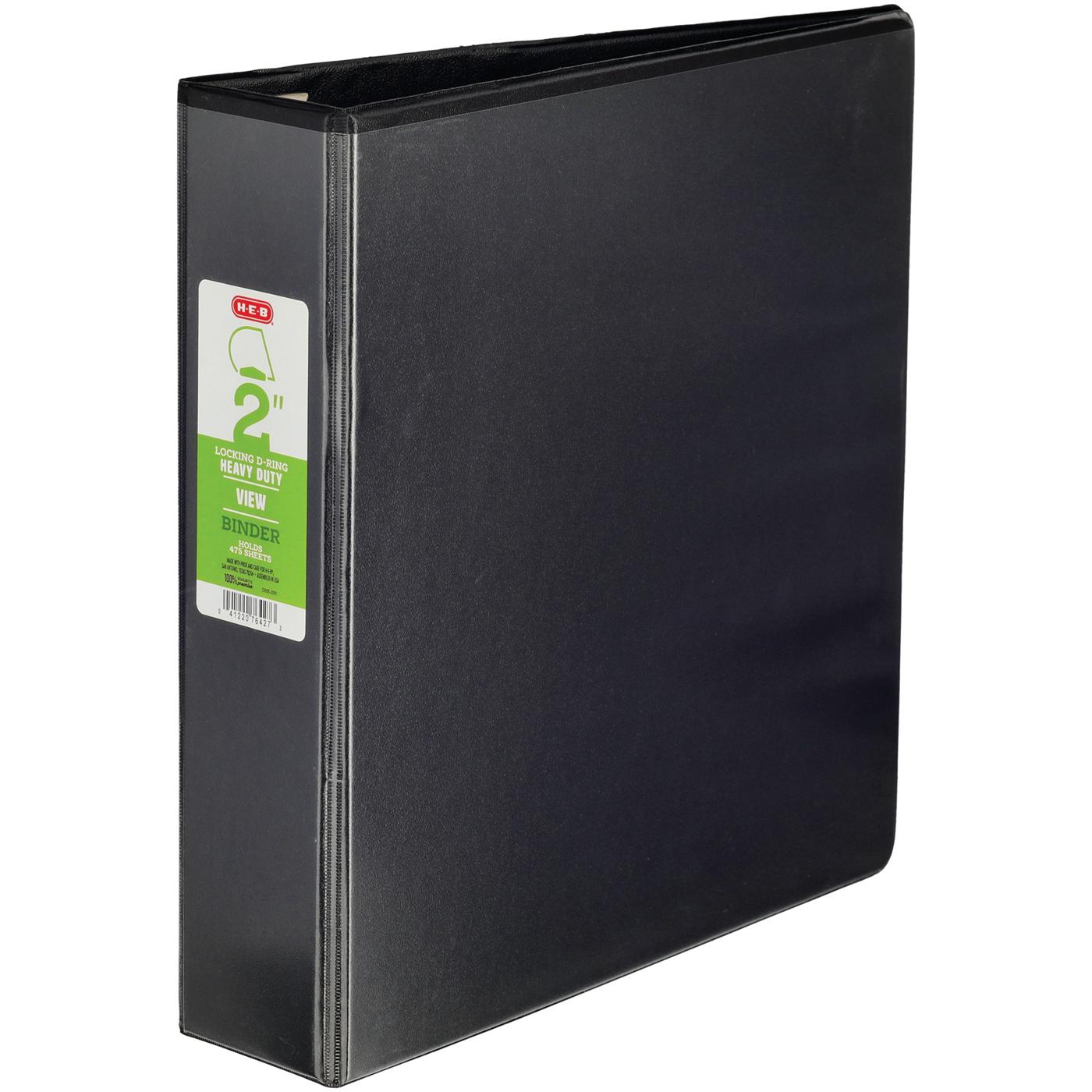H-E-B Locking D-Ring Heavy Duty View Binder - Black - Shop Binders at H-E-B