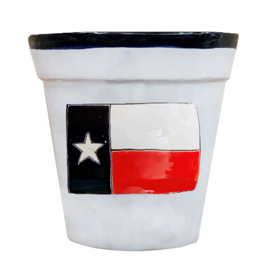 Blue Orange Pottery Texas Flag Ceramic Cup Planter - Shop Pots ...