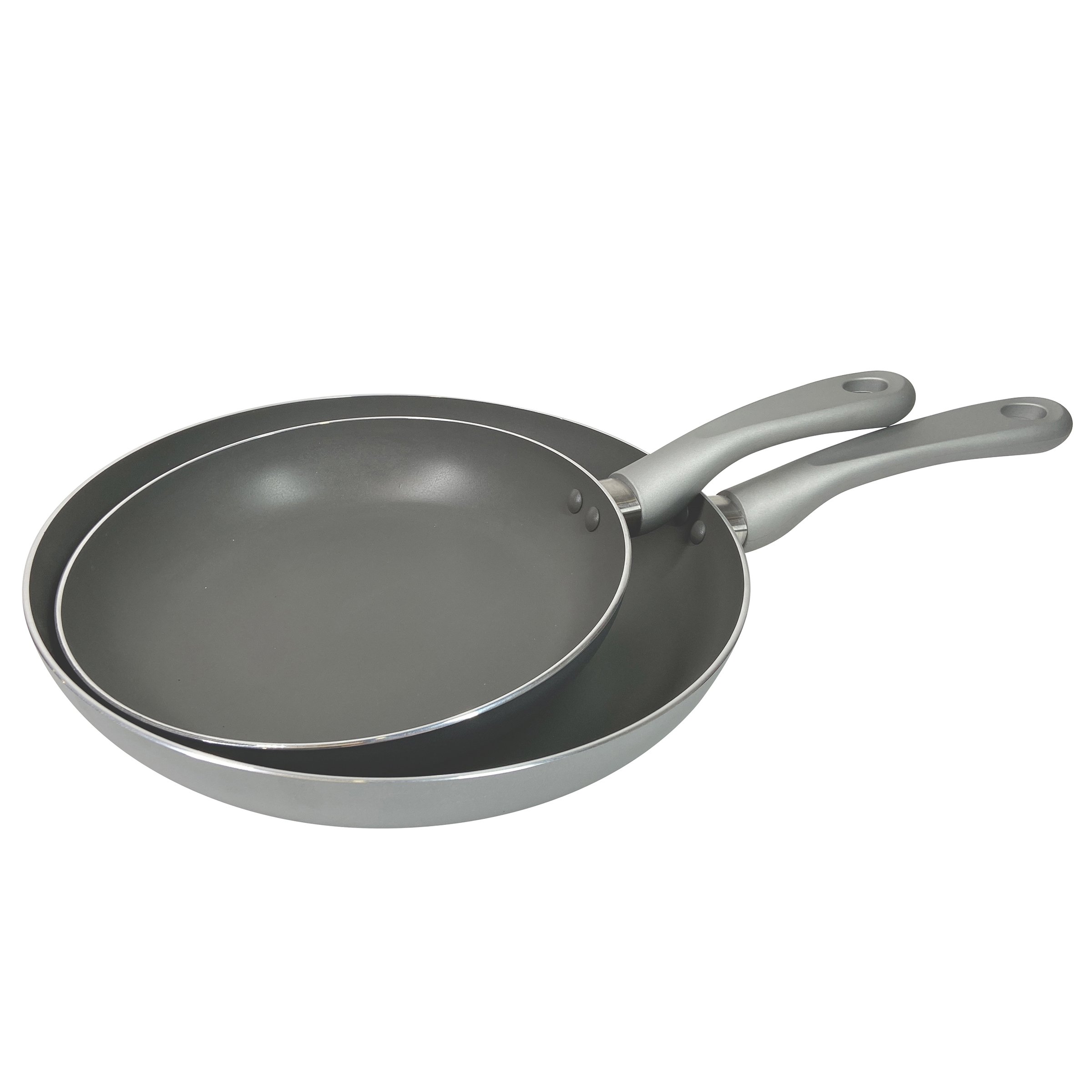 Victoria Non-Stick Silver Metallic Fry Pan Set - Shop Frying pans ...