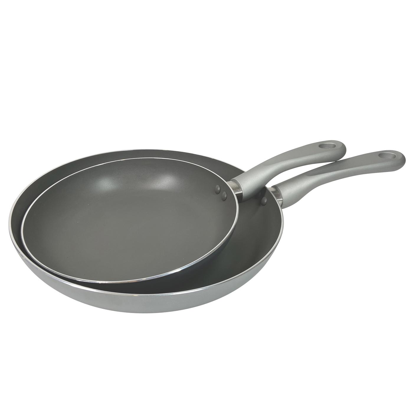 Victoria Non-Stick Silver Metallic Fry Pan Set - Shop Frying pans ...