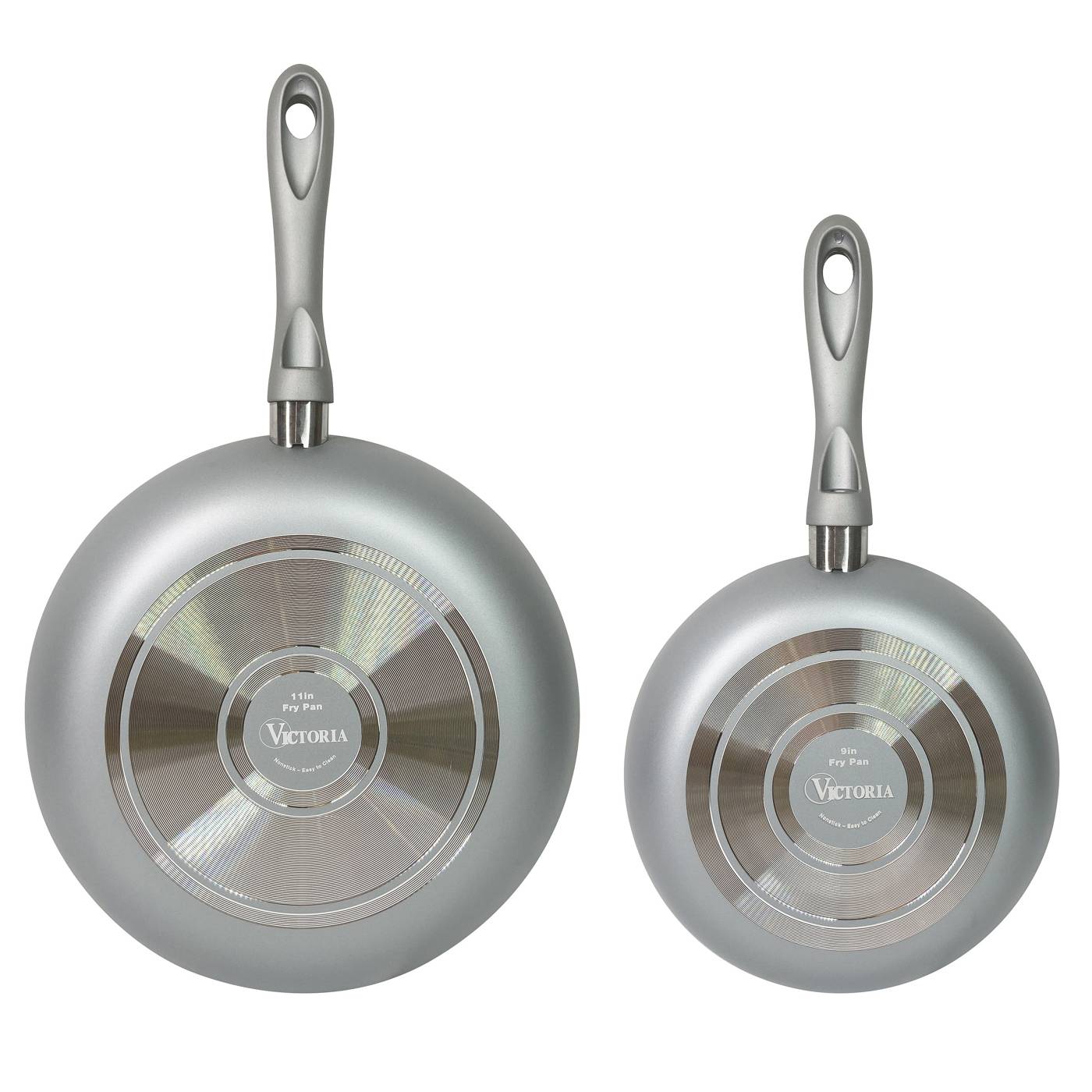 Victoria Non-Stick Silver Metallic Fry Pan Set - Shop Frying pans ...