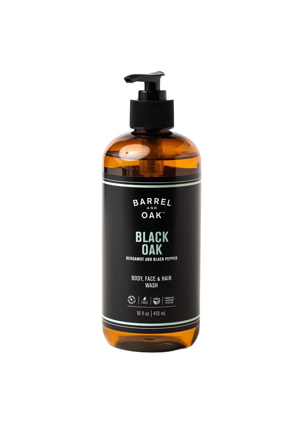 Barrel and Oak Black Oak Hair Face & Body Wash - Bergamot & Black ...