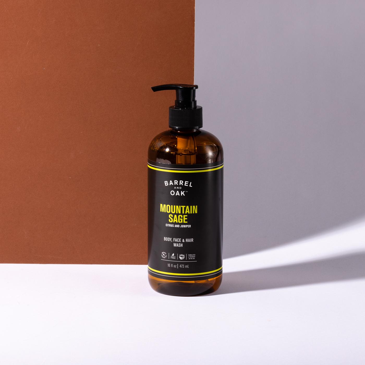 Barrel & Oak Mountain Sage Body Face & Hair Wash - Citrus & Juniper ...