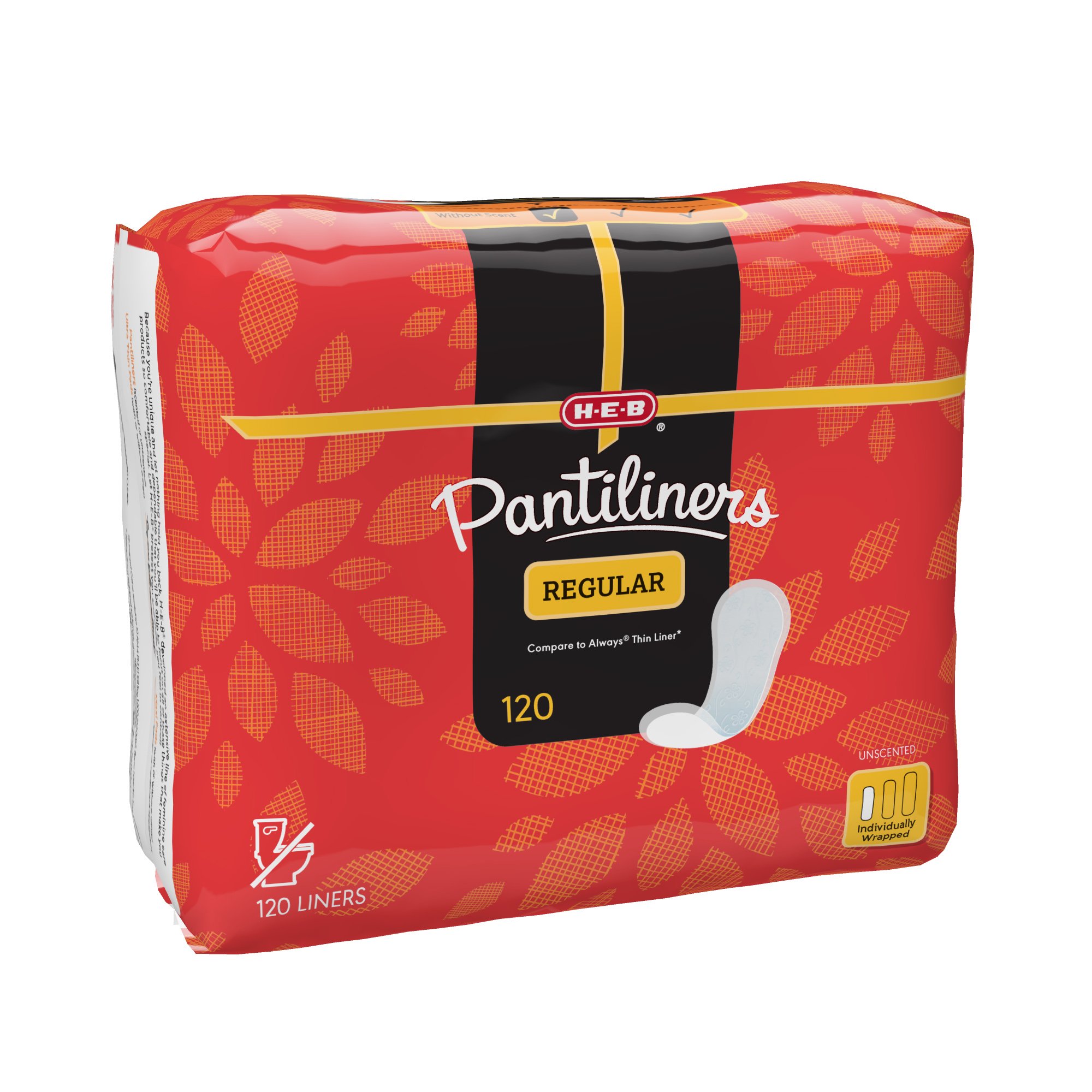 H-E-B Regular Unscented Pantiliners - Shop Feminine Care at H-E-B