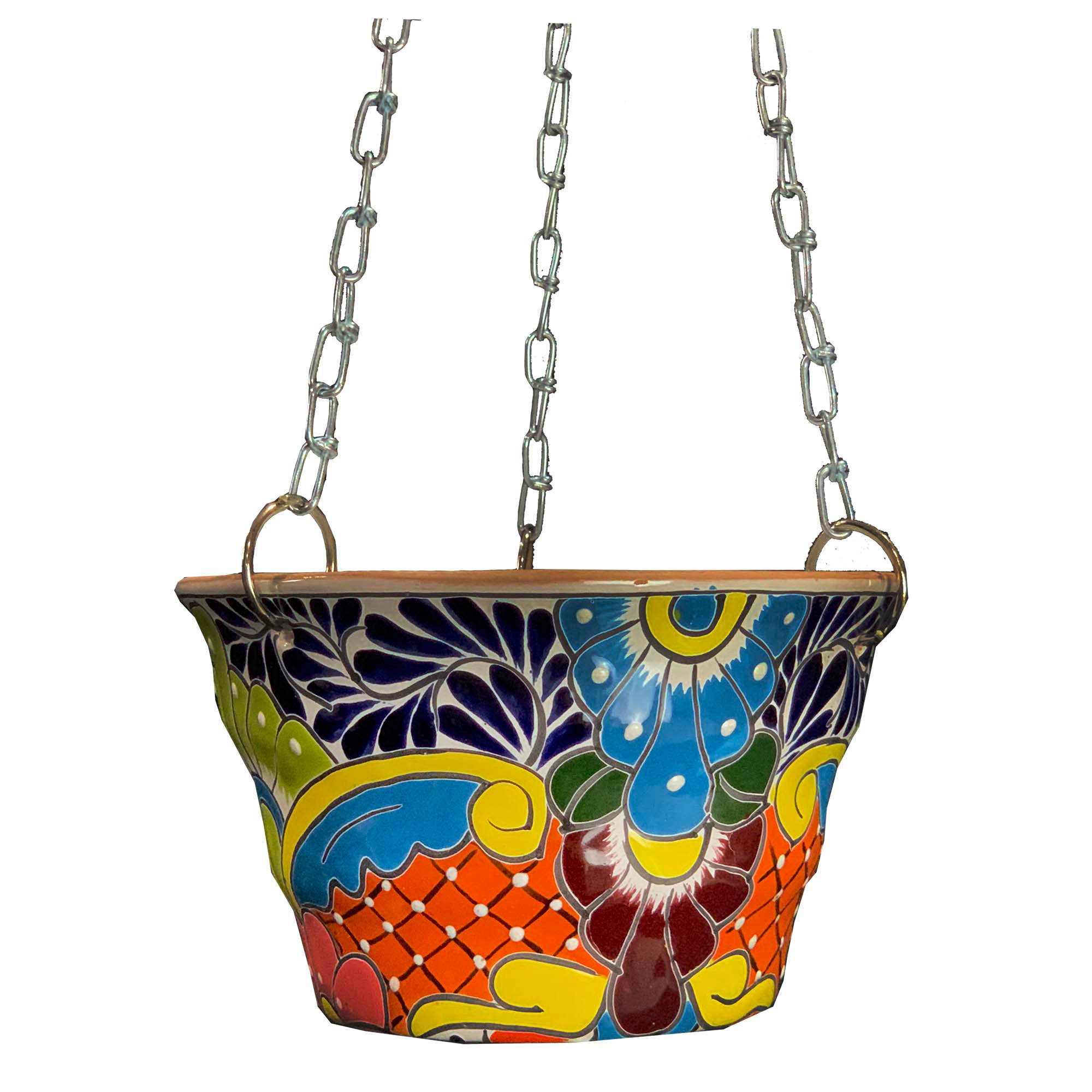 Blue Orange Pottery Talavera Hanging Planter - Shop Patio & Outdoor at ...