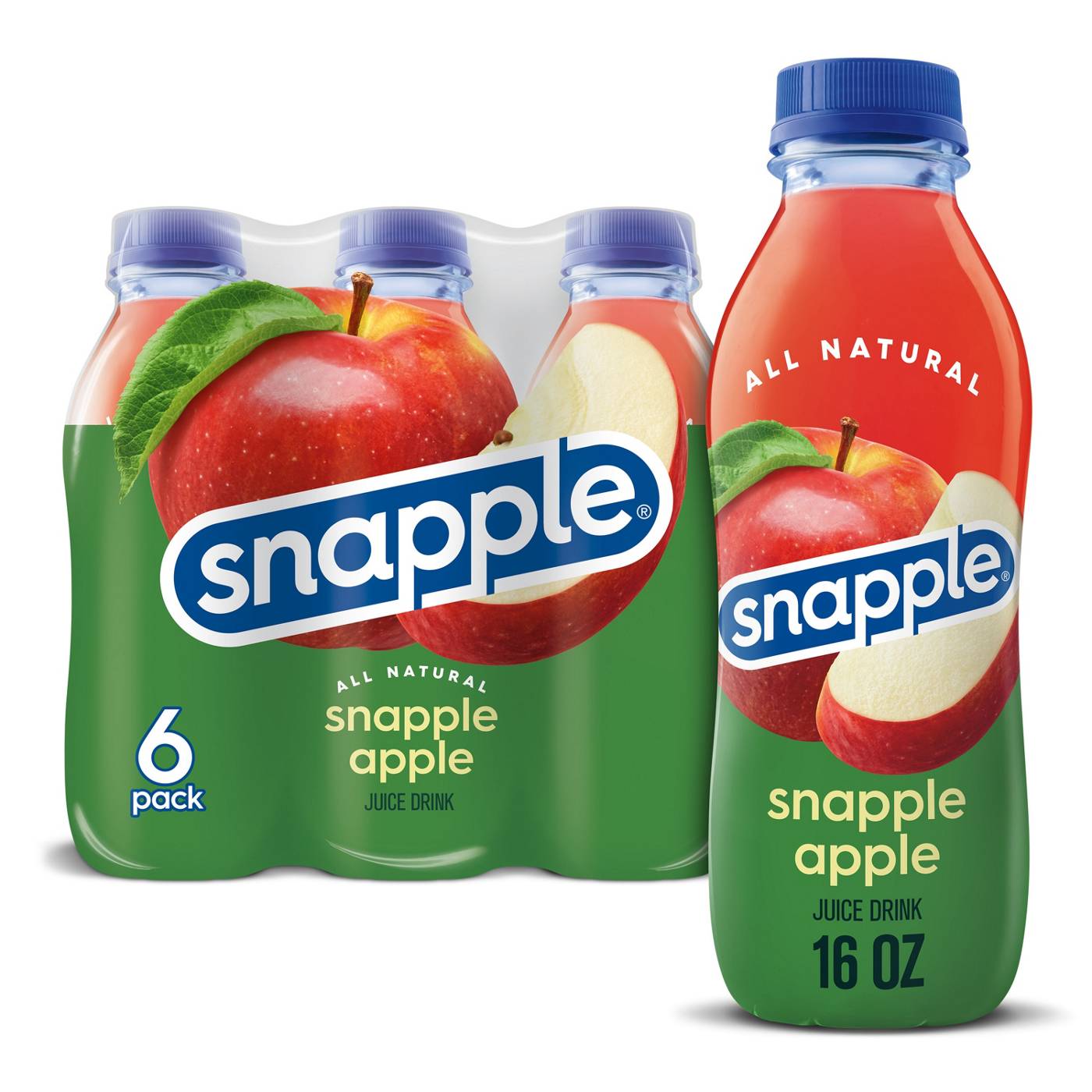 Snapple Apple Fruit Drink 6 pk Bottles - Shop Juice at H-E-B
