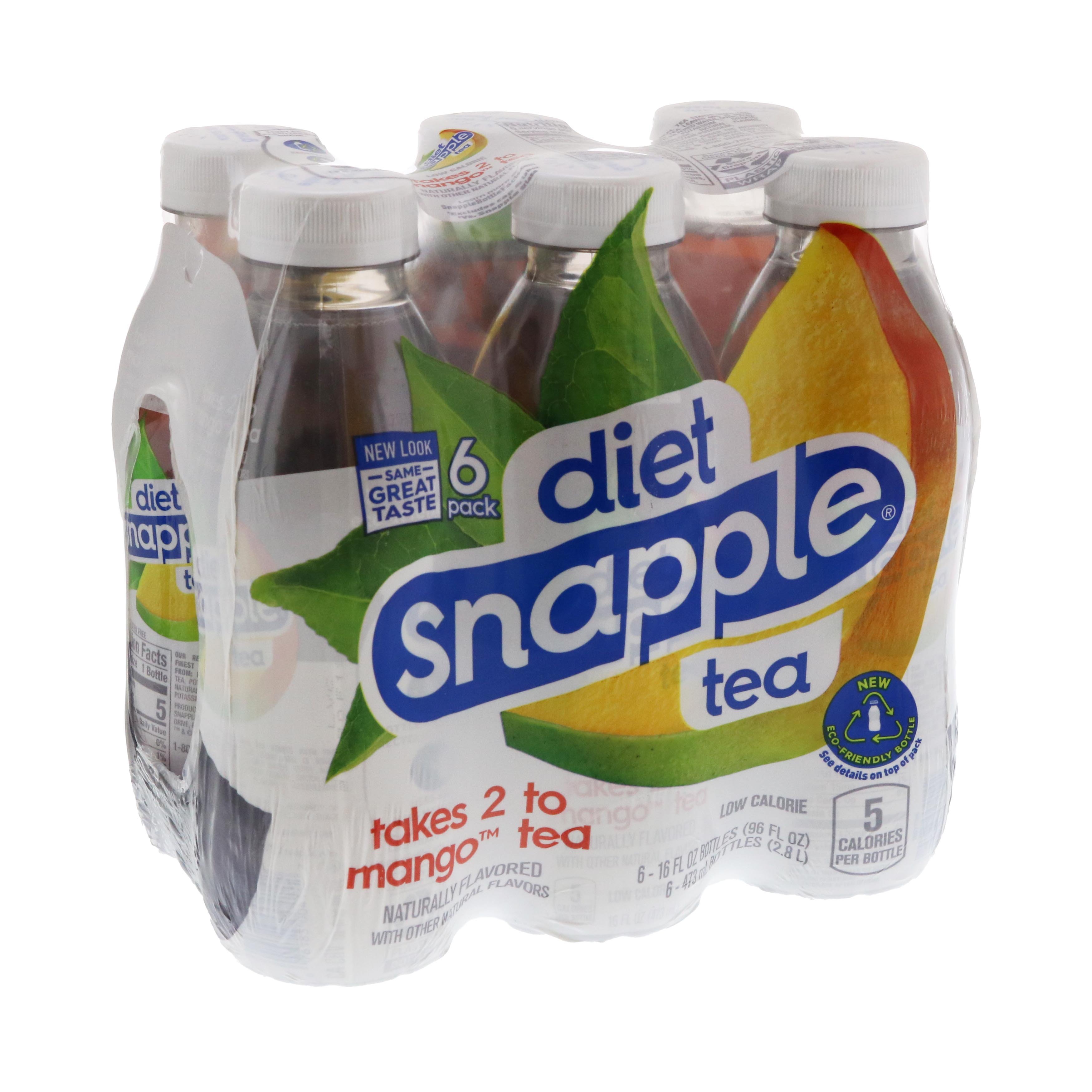Snapple Diet Mango Tea 6 pk Bottles - Shop Tea at H-E-B