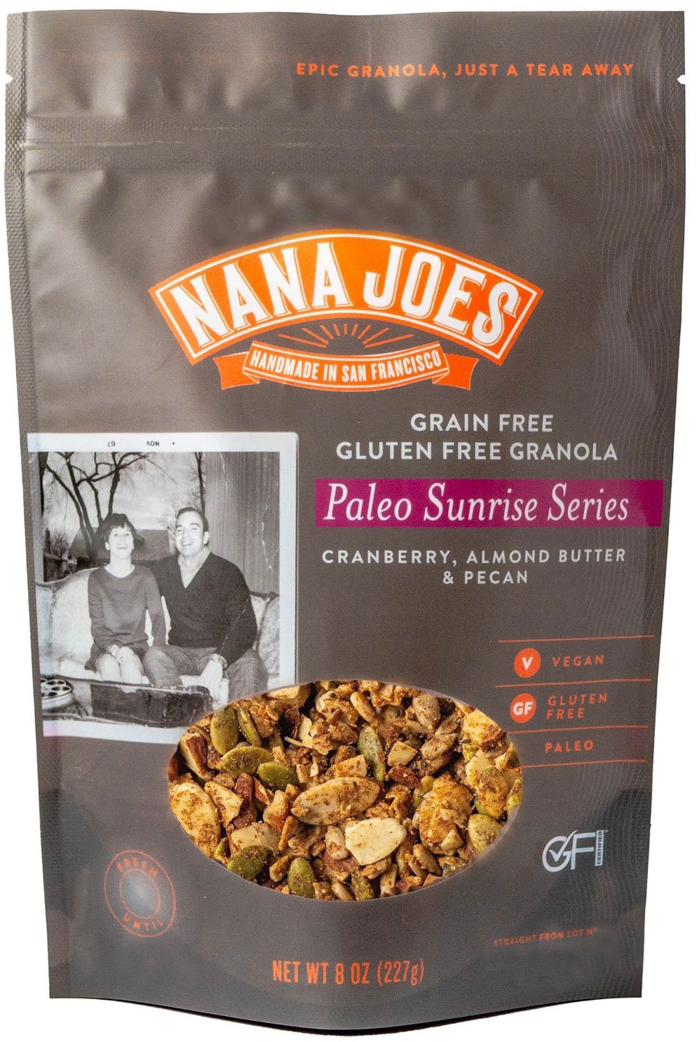 Nana Joes Paleo Sunrise Series Cranberry Almond Butter Pecan Granola, 8 ...