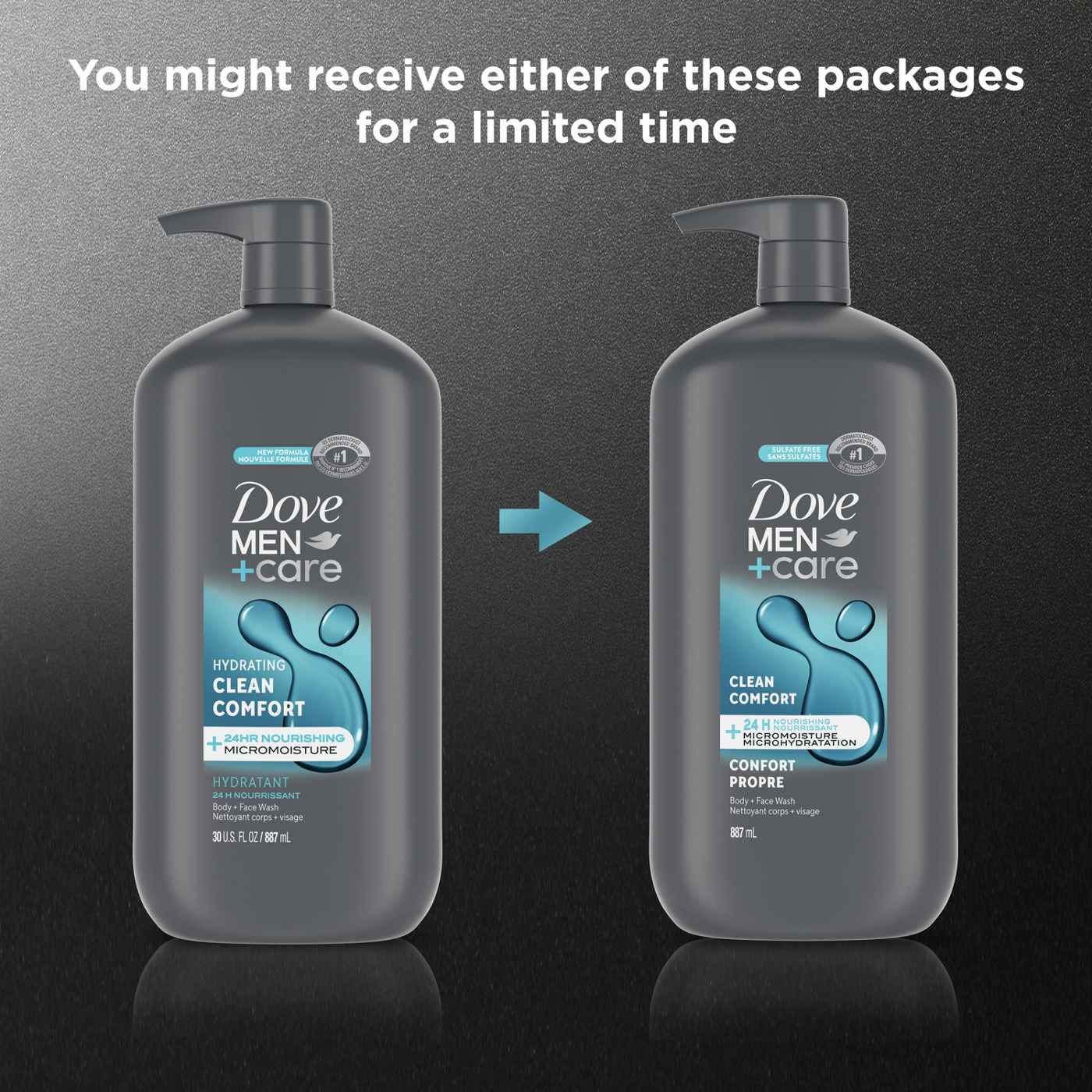 Dove Men+Care Hydrating Body + Face Wash - Clean Comfort - Shop Body ...