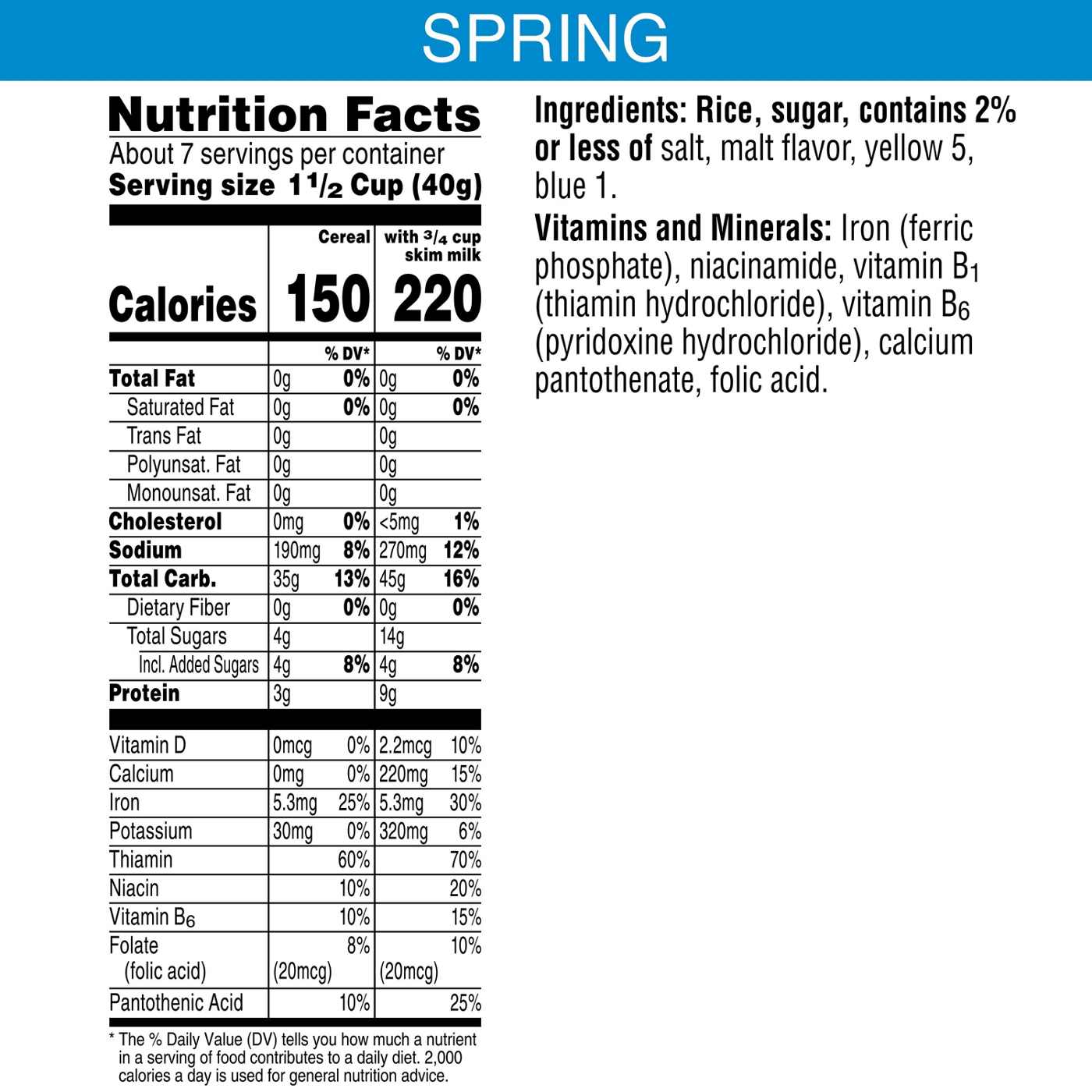 Kellogg's Rice Krispies Breakfast Cereal, Original with Spring Colors ...