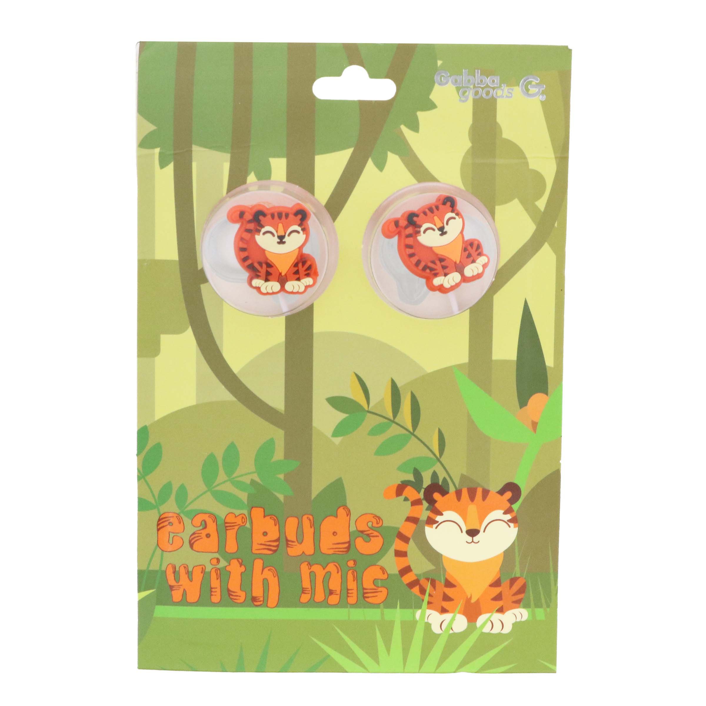 GabbaGoods Earbuds with Mic - Tiger - Shop Headphones at H-E-B