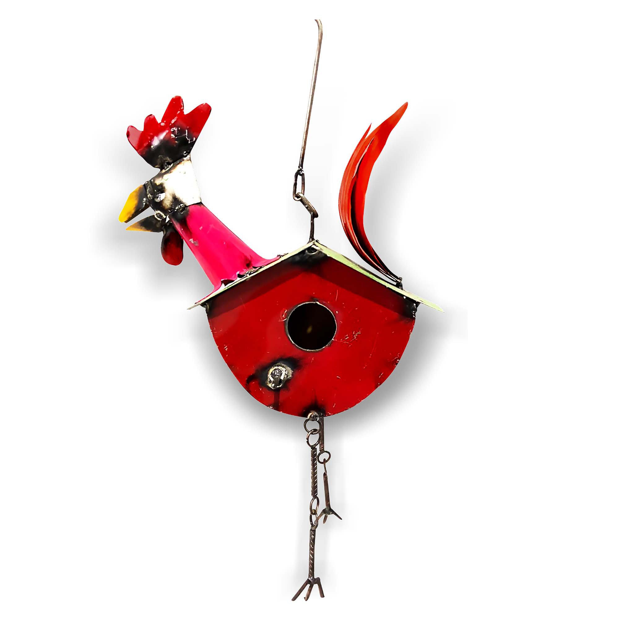 Creative Decor Sourcing Metal Hanging Rooster Bird House - Shop Outdoor ...