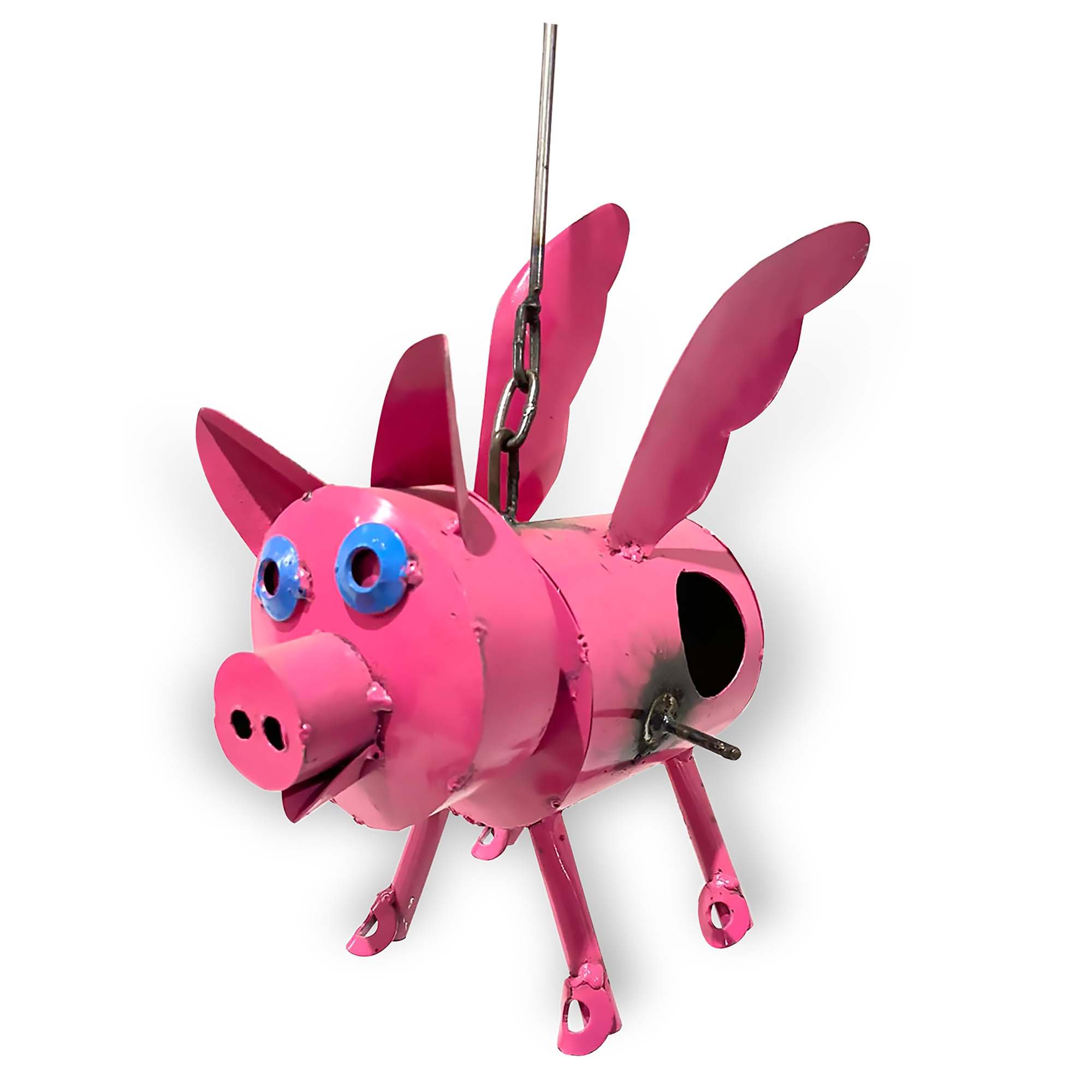 Creative Decor Sourcing Metal Hanging Pig Bird House - Shop Outdoor ...