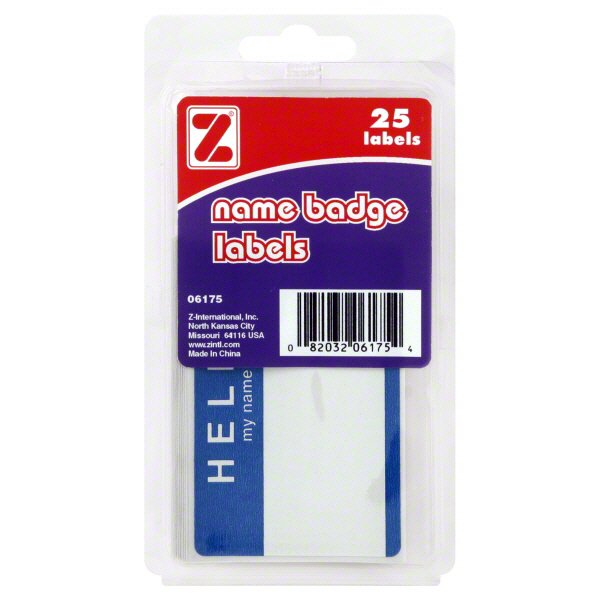 Z International Blue Hello My Name Badge Labels - Shop Dividers ...