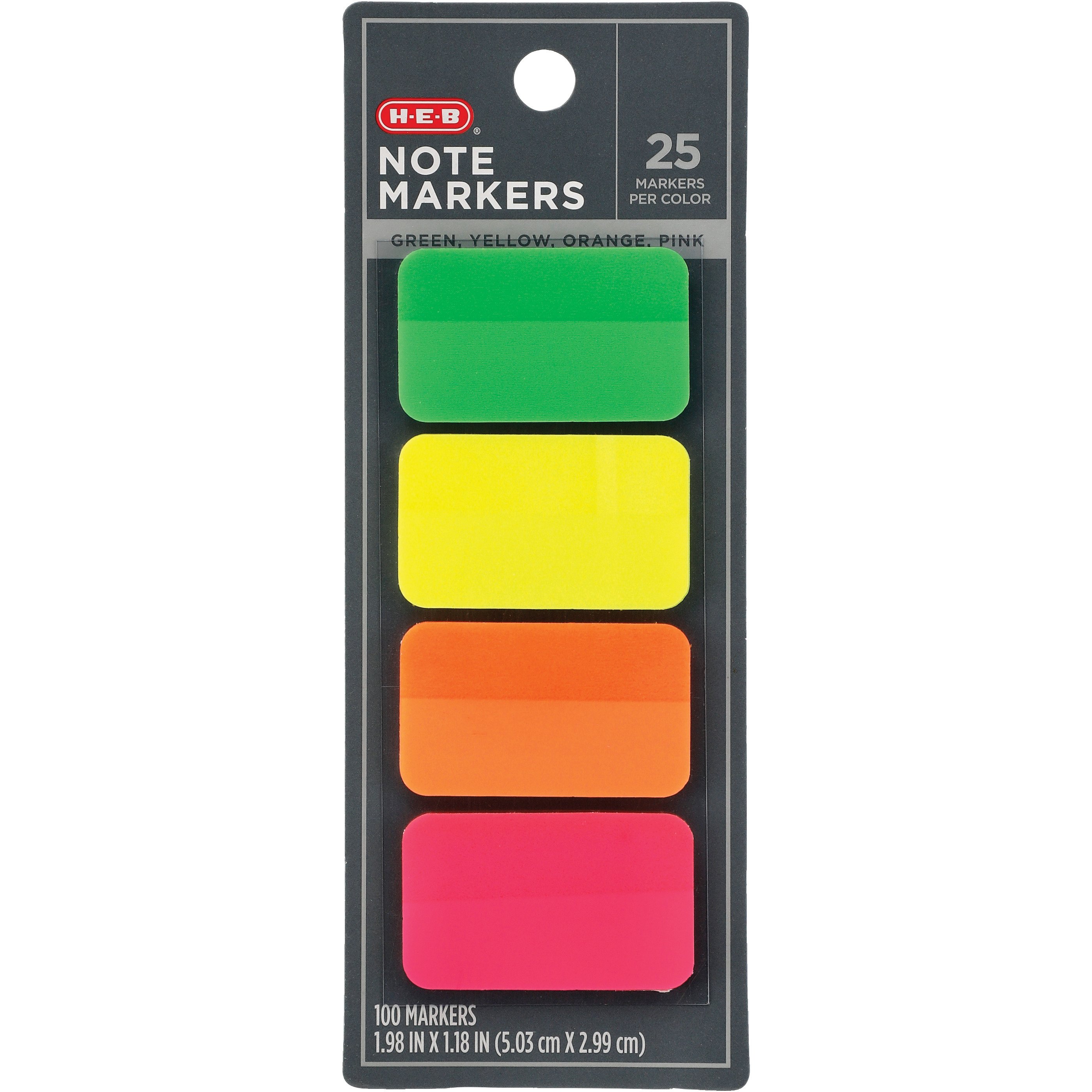H-E-B Large Note Markers - Neon - Shop Sticky notes & index cards at H-E-B