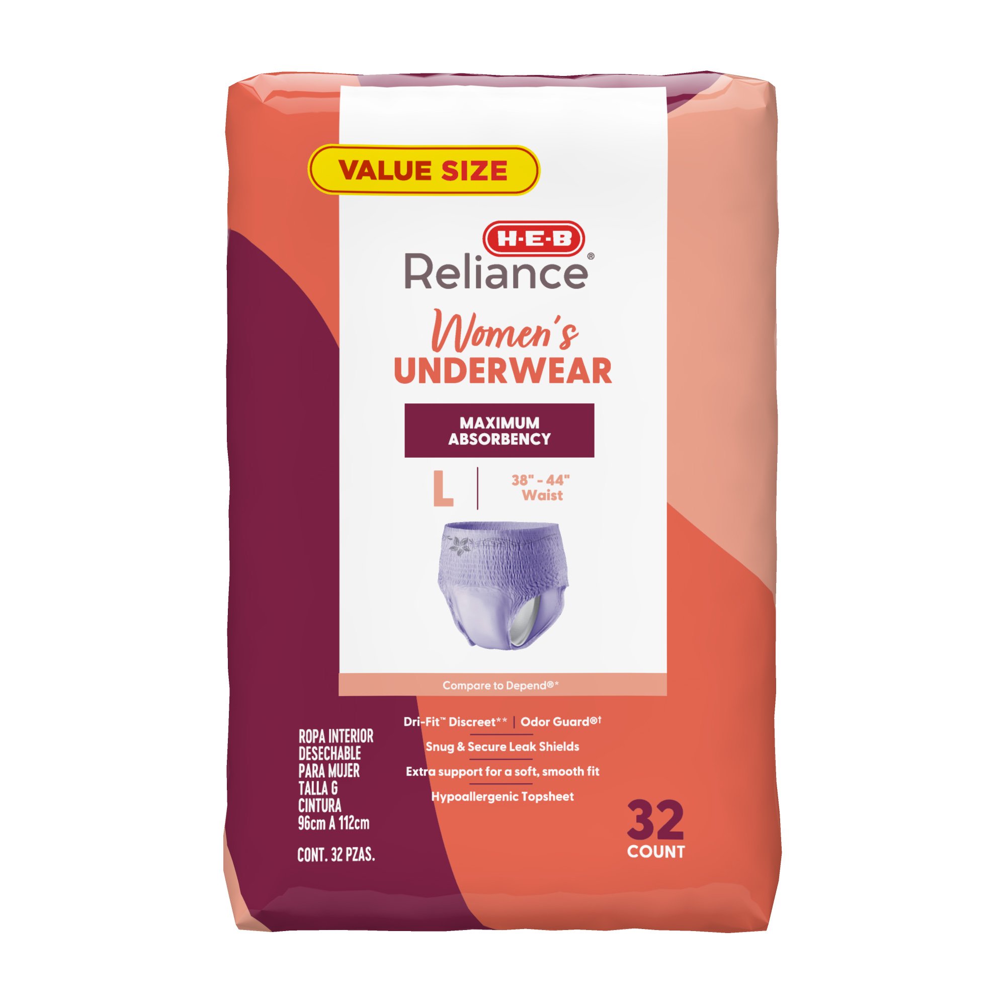 H-E-B Reliance Women's Underwear Large - Shop Incontinence at H-E-B