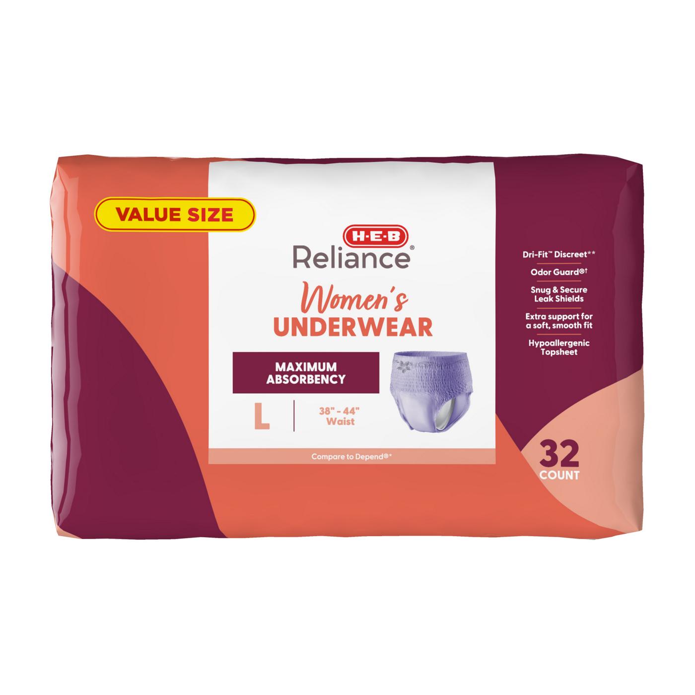 H-E-B Reliance Women's Underwear Large - Shop Incontinence at H-E-B