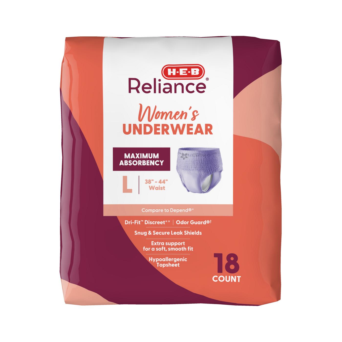 H-E-B Reliance Women's Underwear Large - Shop Incontinence at H-E-B