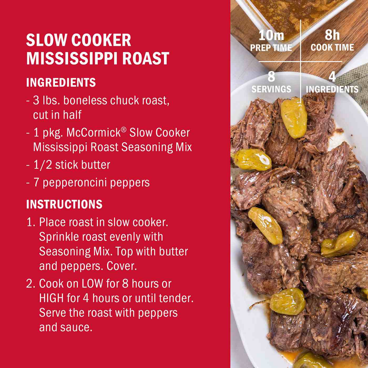 McCormick Mississippi Roast Instant Pot Seasoning Mix - Shop Spice ...
