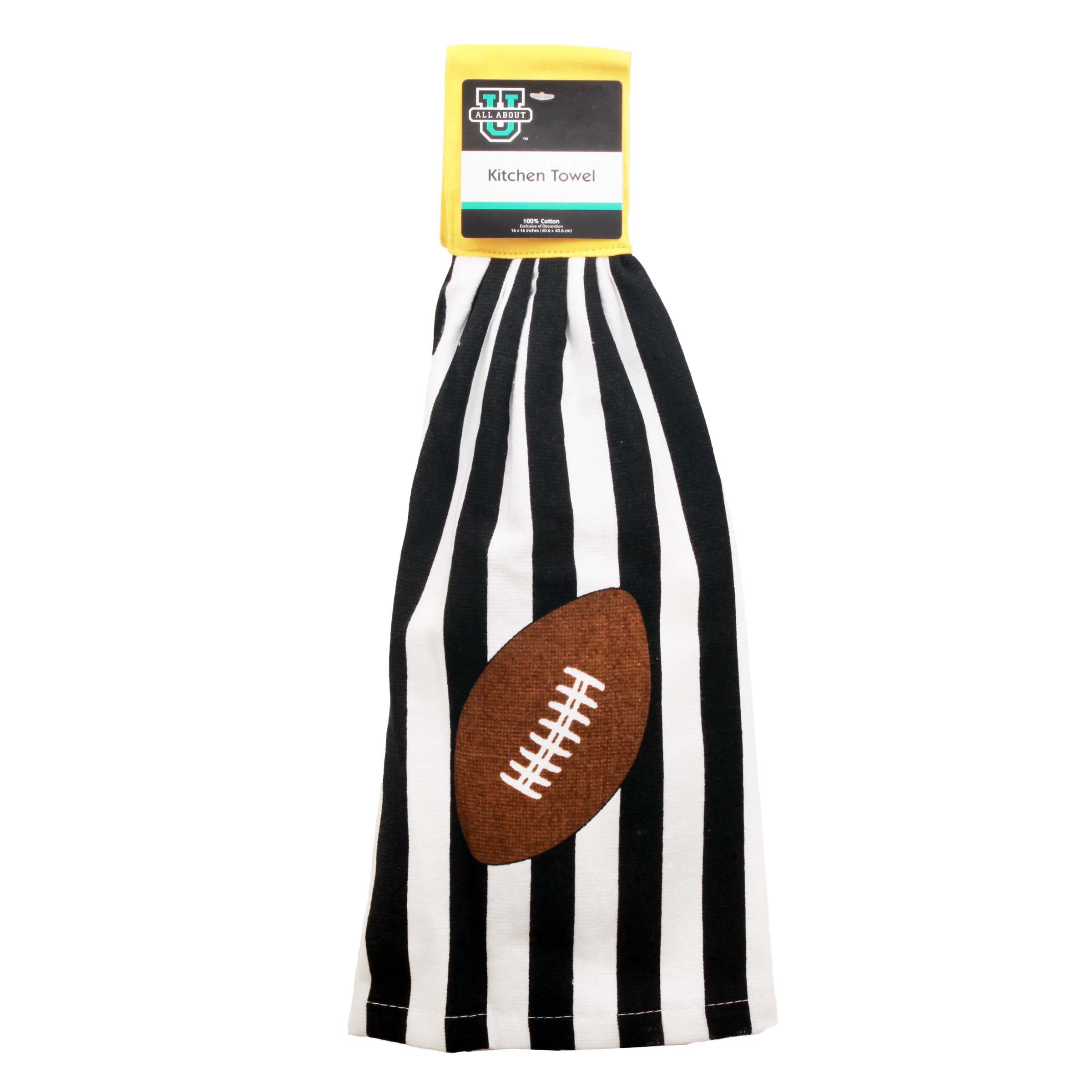 All About U Referee Stripe Football Dual Tie Kitchen Towel - Shop ...