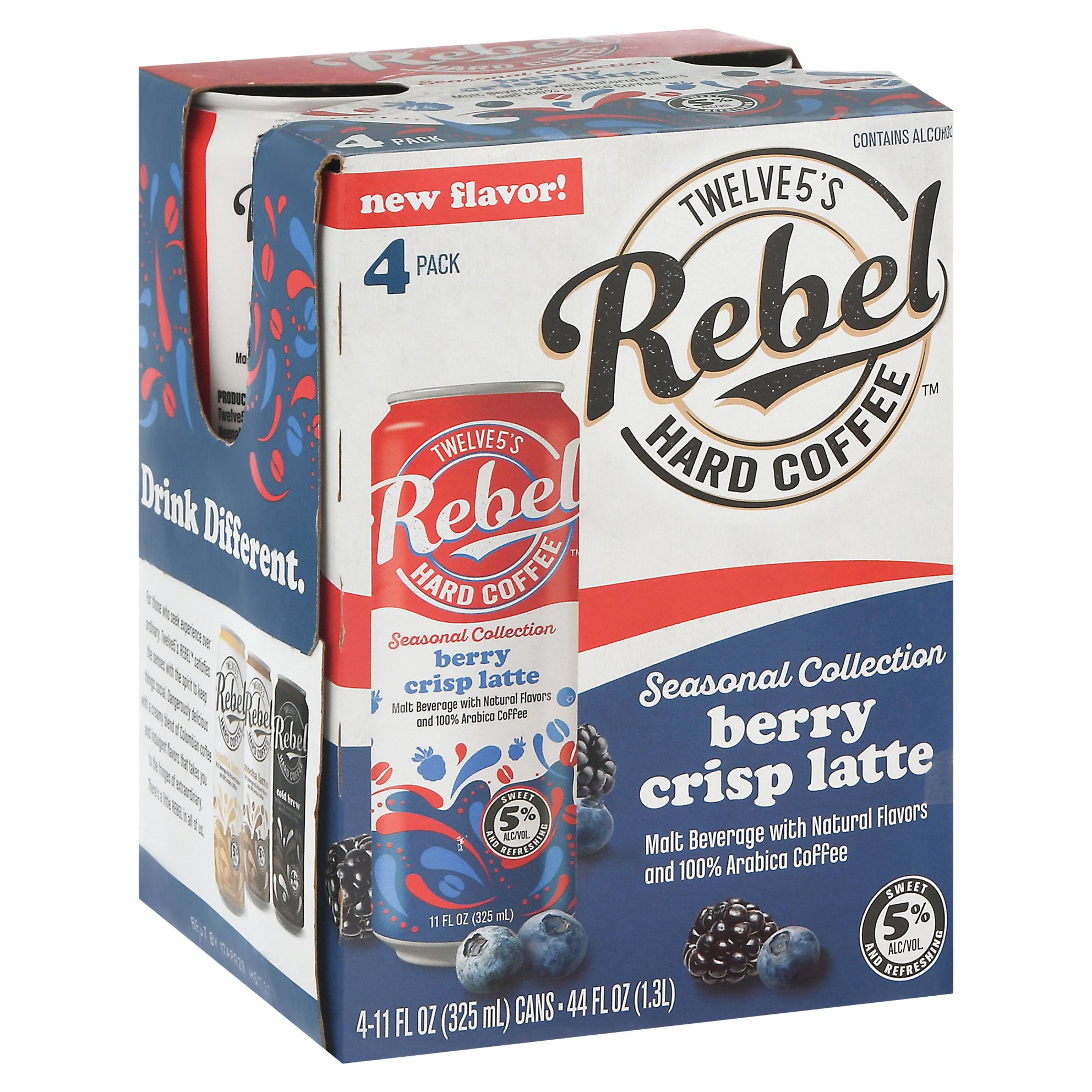 Rebel Hard Coffee Berry Crisp Latte Seasonal Malt Beverage 11 oz Cans ...