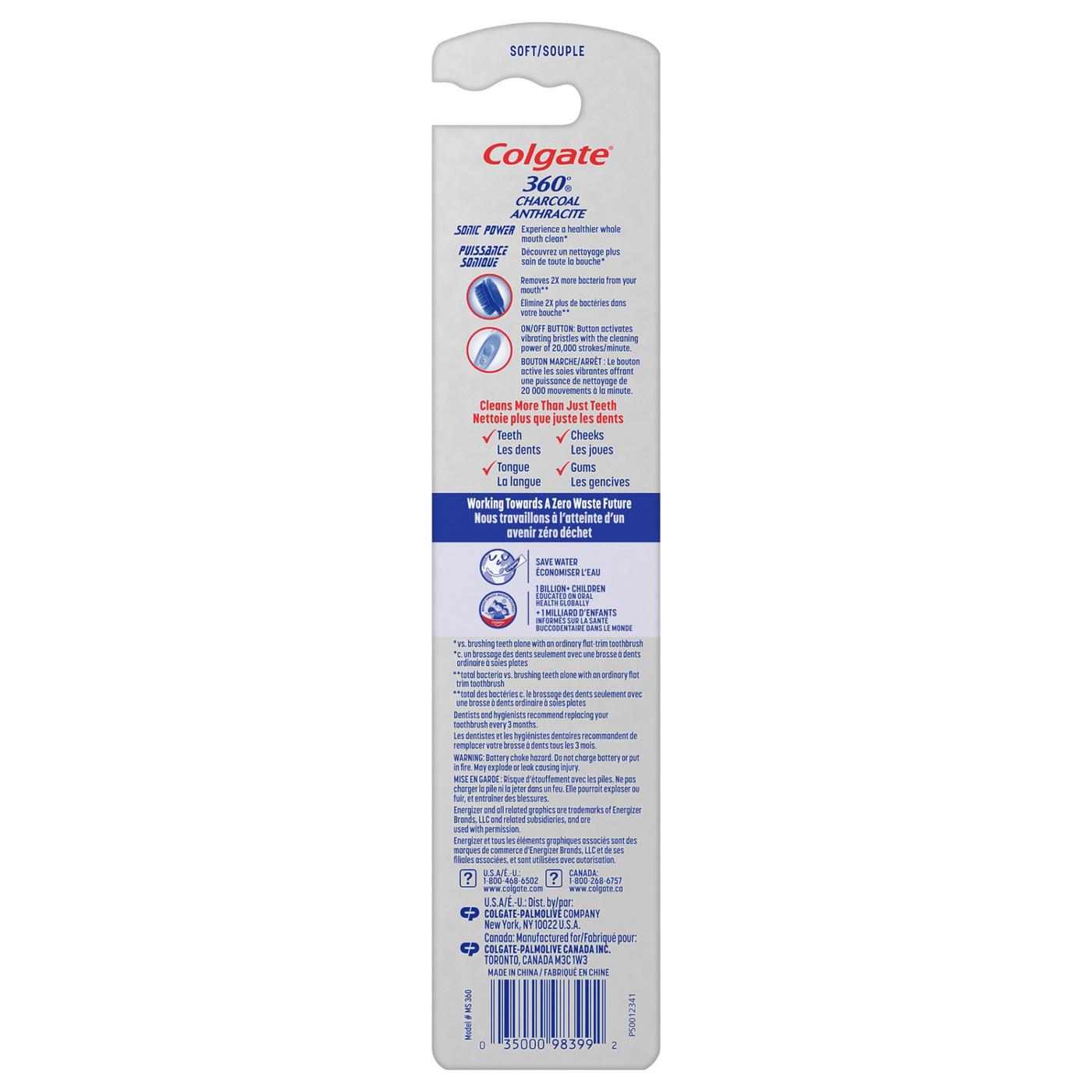 Colgate 360 Charcoal Sonic Power Toothbrush - Soft - Shop Toothbrushes ...