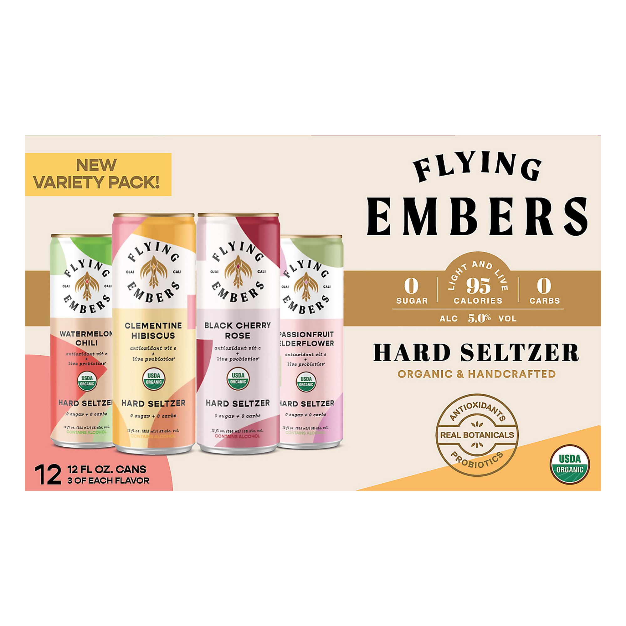 Flying Embers Hard Seltzer Variety Pack 12 oz Cans - Shop Malt ...