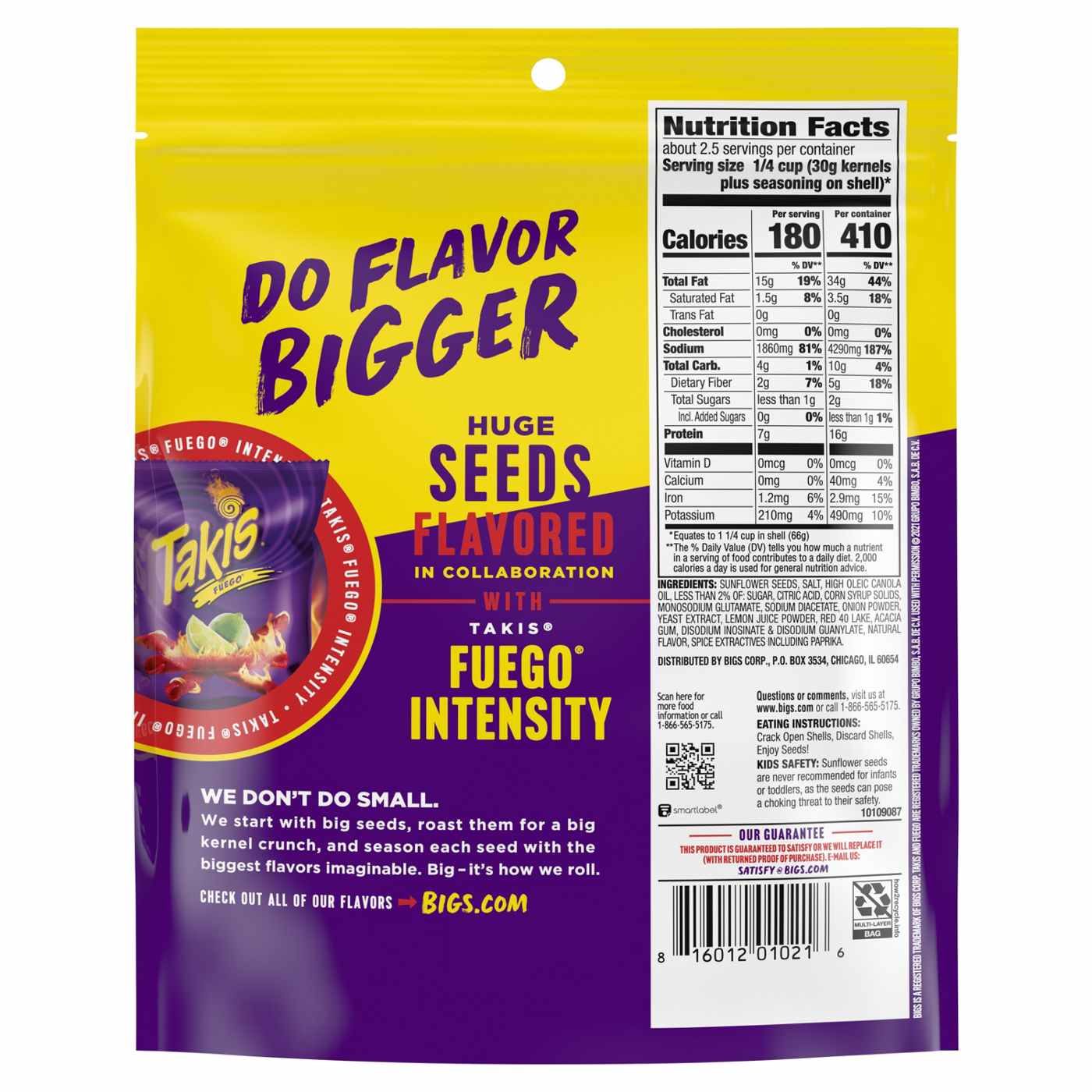 BIGS Sunflower Seeds - Takis Fuego Flavored - Shop Nuts & seeds at H-E-B