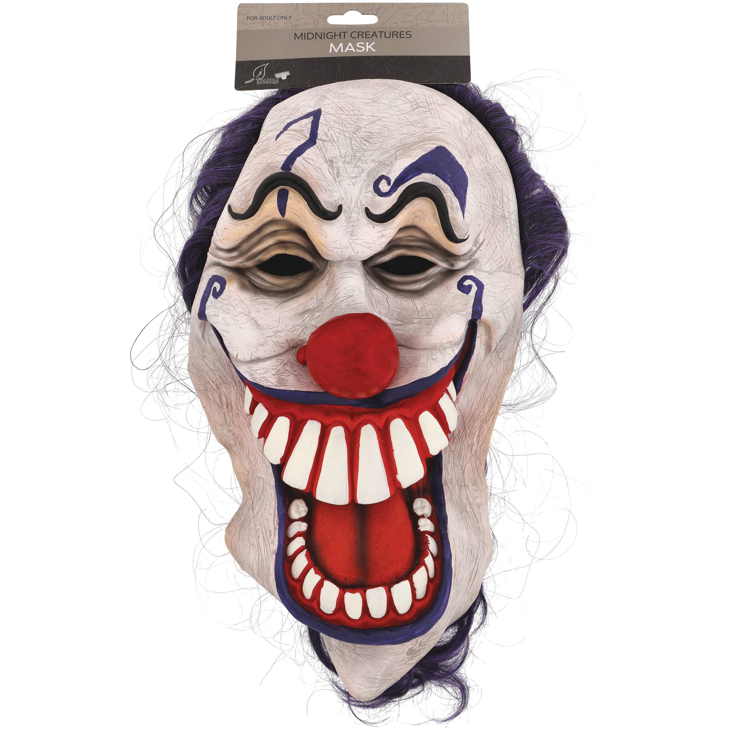Seasons Midnight Creatures Nightmare Clown Halloween Mask - Shop Dress ...
