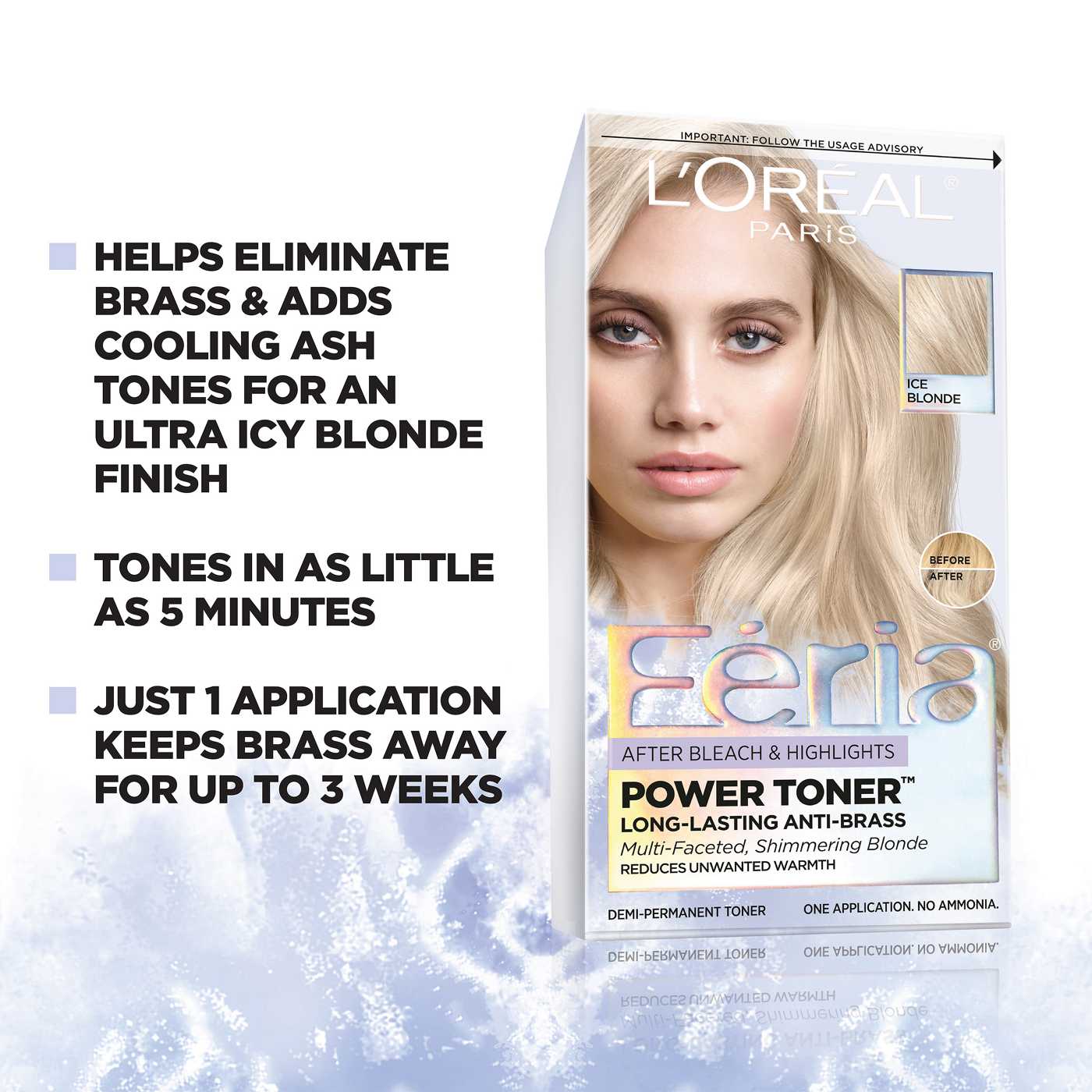 Loréal Paris Feria Power Toner Ice Blonde Shop Hair Color At H E B