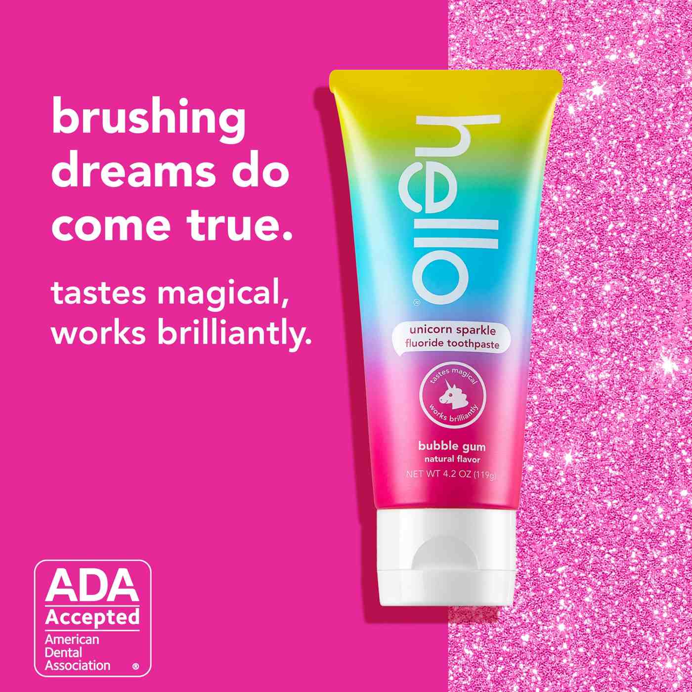hello Kids Unicorn Sparkle Fluoride Toothpaste - Bubble Gum - Shop ...
